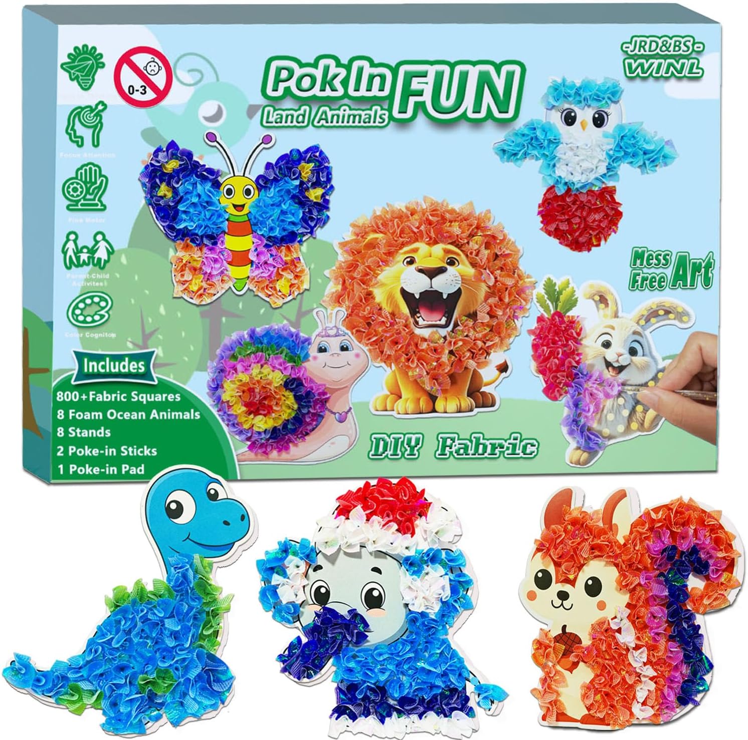 JRD&BS WINL Poke Art – Animals Theme.，Mess-Free Fun for Kids, DIY Craft ...