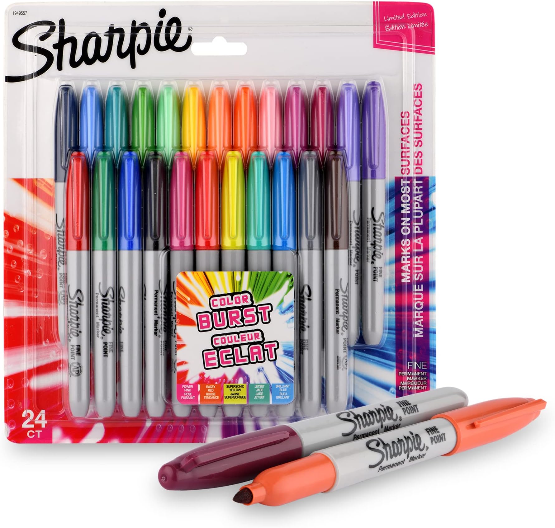 SHARPIE Colour burst Assorted Fine Tip Permanent Marker for Precise ...