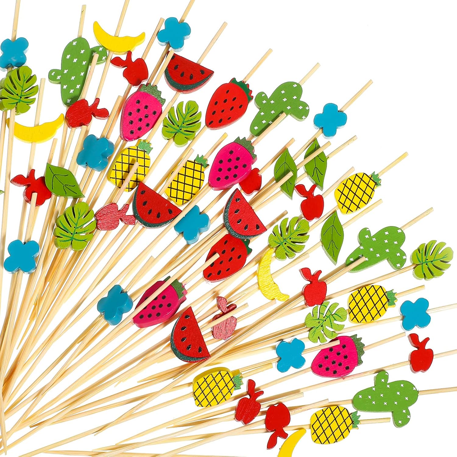 Amazon.com | 240 Pieces Tropical Bamboo Cocktail Picks Fruit Kabob ...