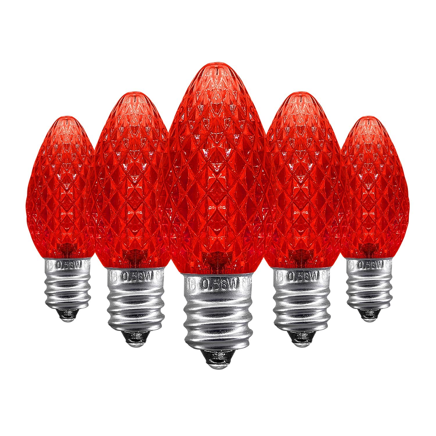 Minleon UL Listed Box of 25 C7 Led Replacement Bulbs,2 SMD LEDs in C7 ...