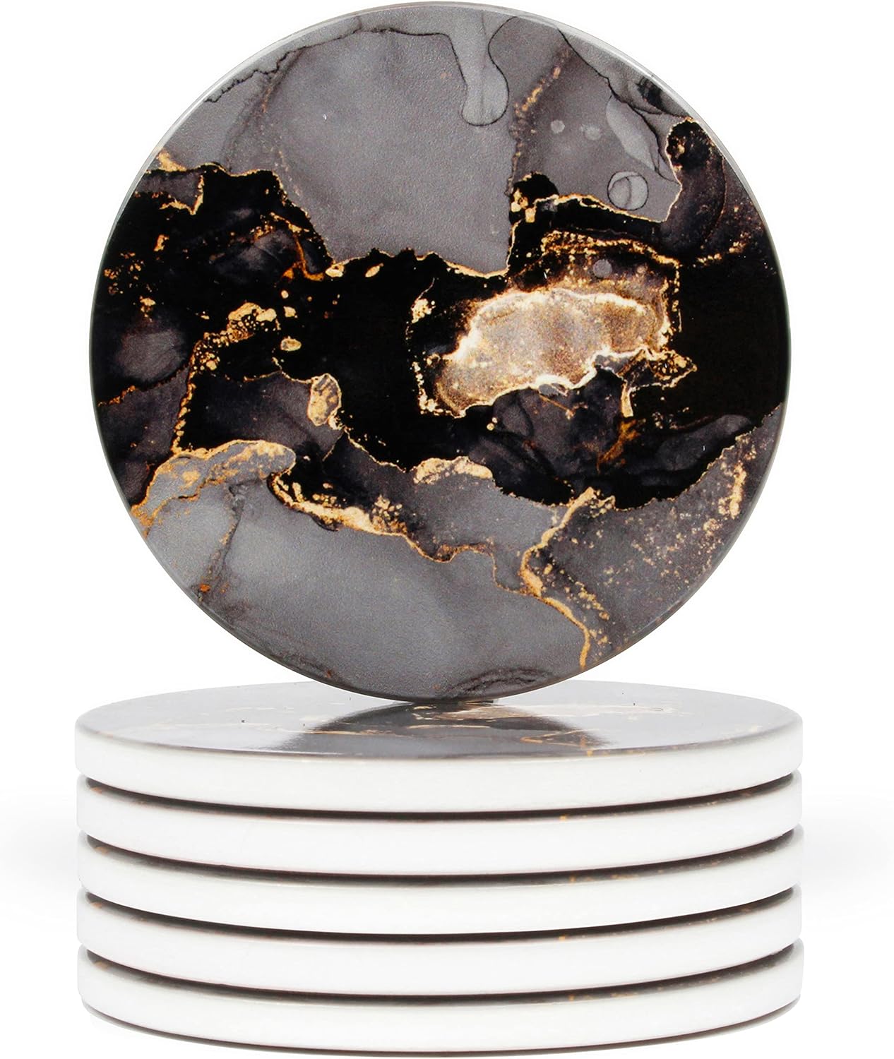 Naivasha Homeware Marble Coasters Set of 6 - Stunning Decorative ...