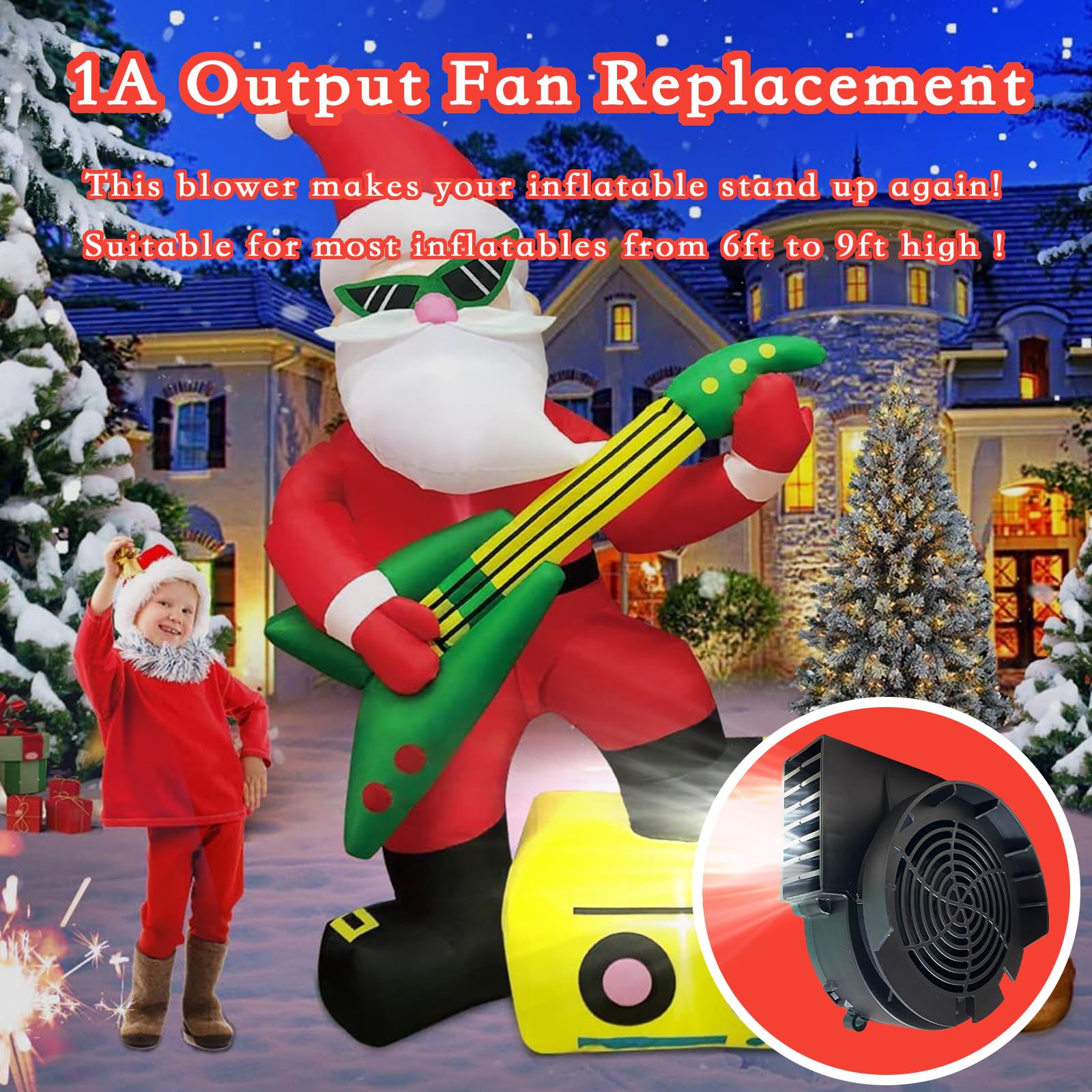 Snapklik.com : Christmas Inflatable Fan Replacement 1A, 15A Adapter For ...