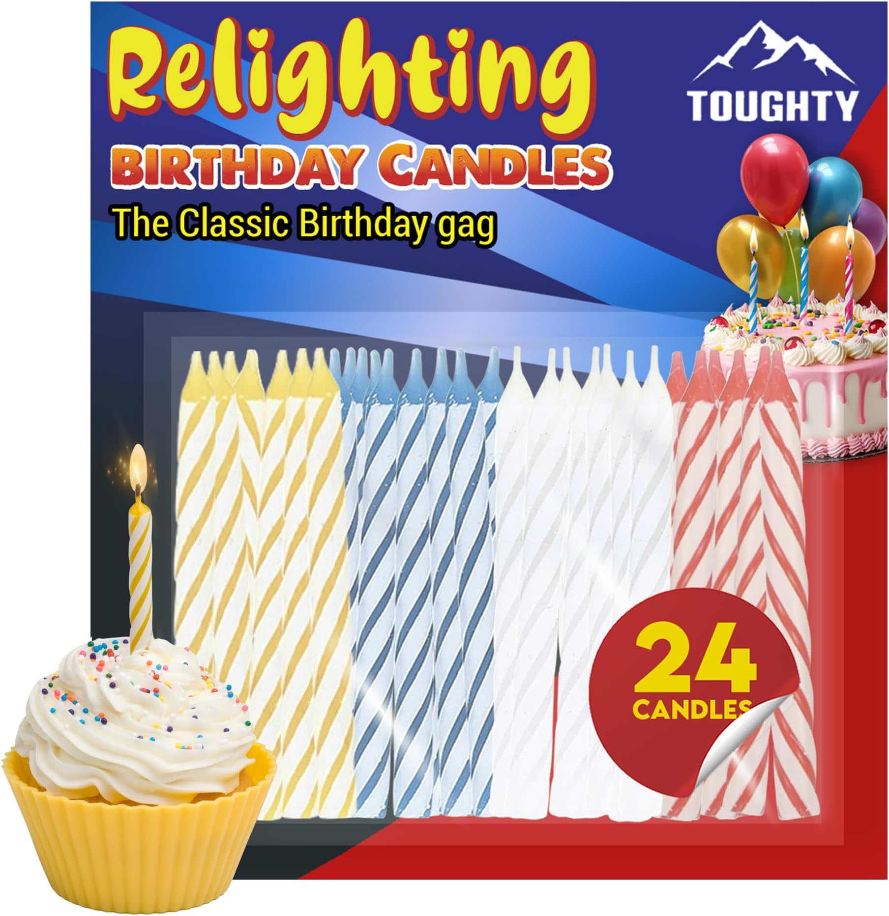 Amazon.com: Candles That Cannot be Blown Out! 20pcs Funny Magic Trick ...