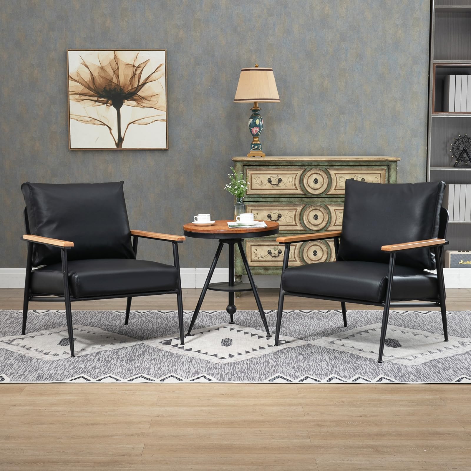 Amazon.com: glitzhome Mid Century Modern Accent Chairs Set of 2, Modern ...