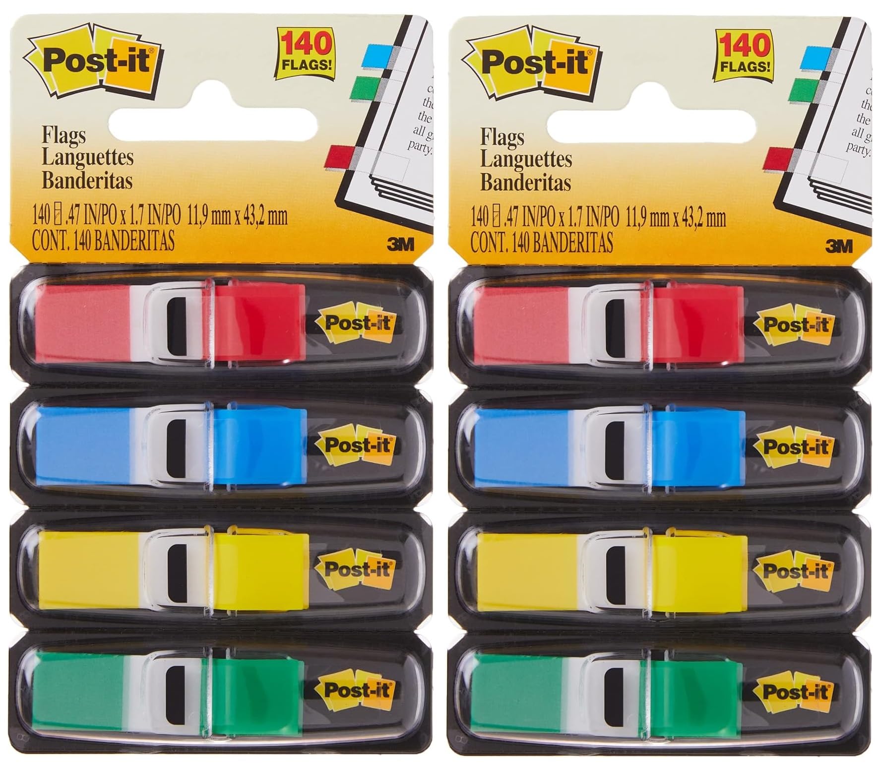 Snapklik.com : Post-it Flags, 35/Dispenser, 4 Dispensers/Pack, 47 In ...