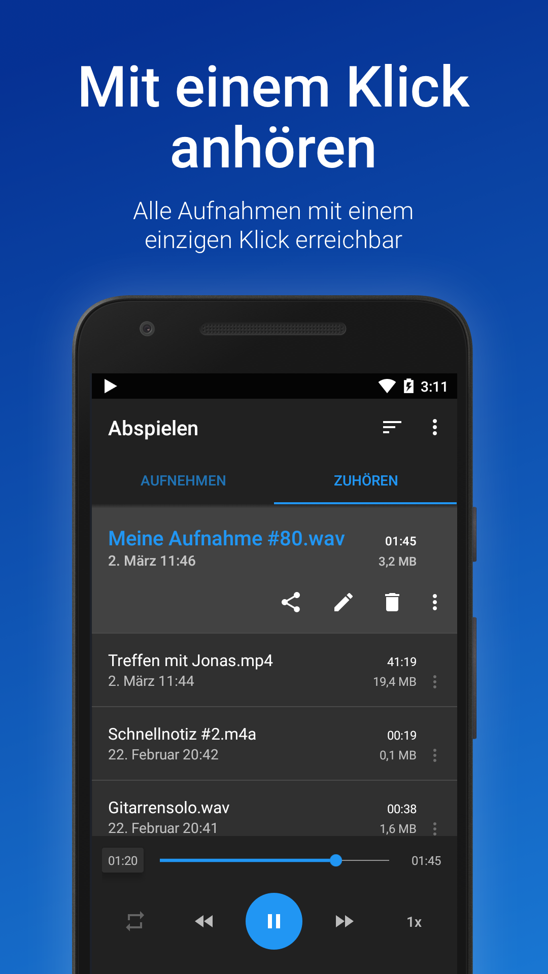 Easy Voice Recorder Pro:Amazon.de:Appstore for Android