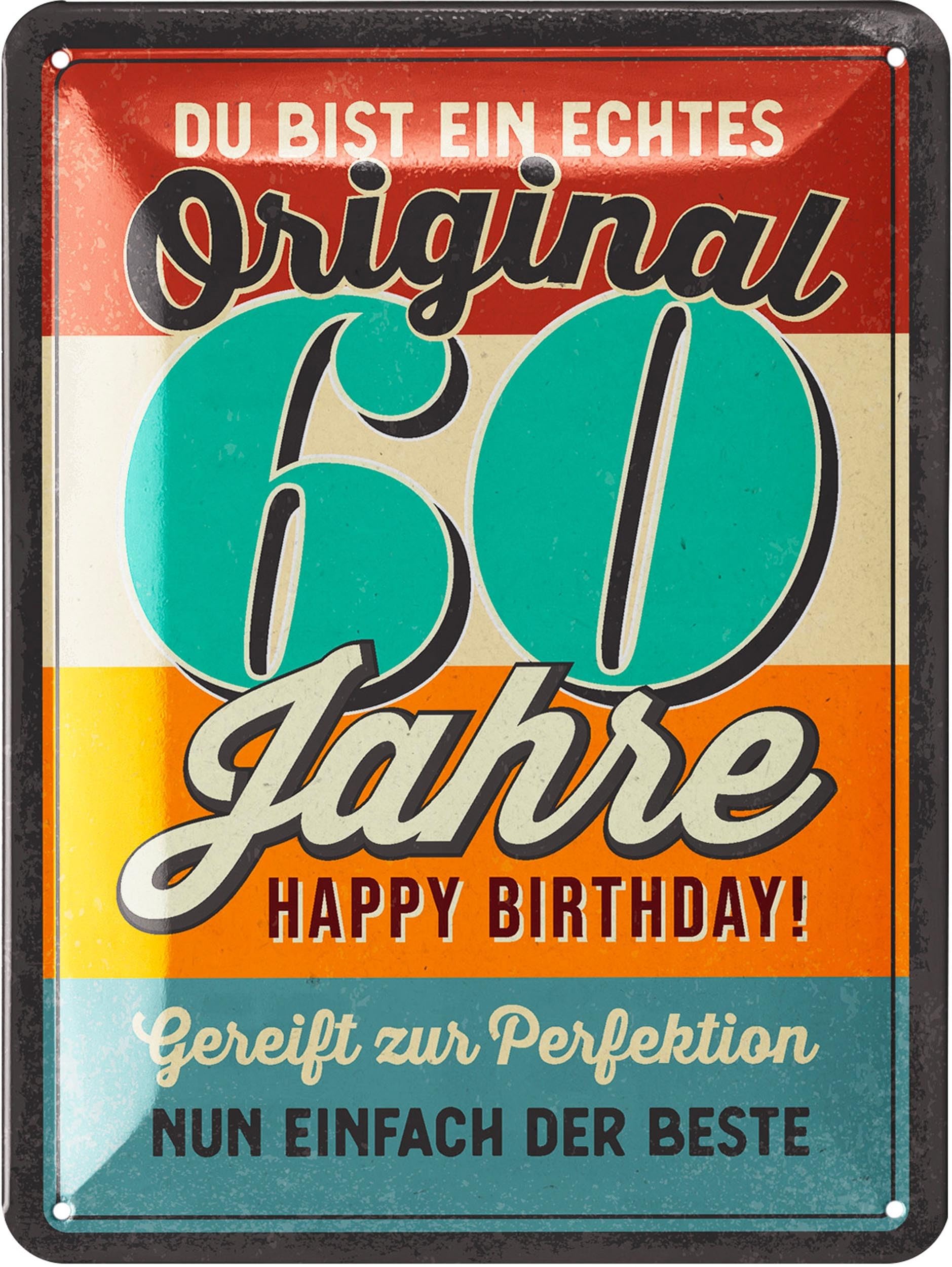 Amazon.de: LANOLU Blechschild 60 Schild Geburtstag - 60er Schild ...