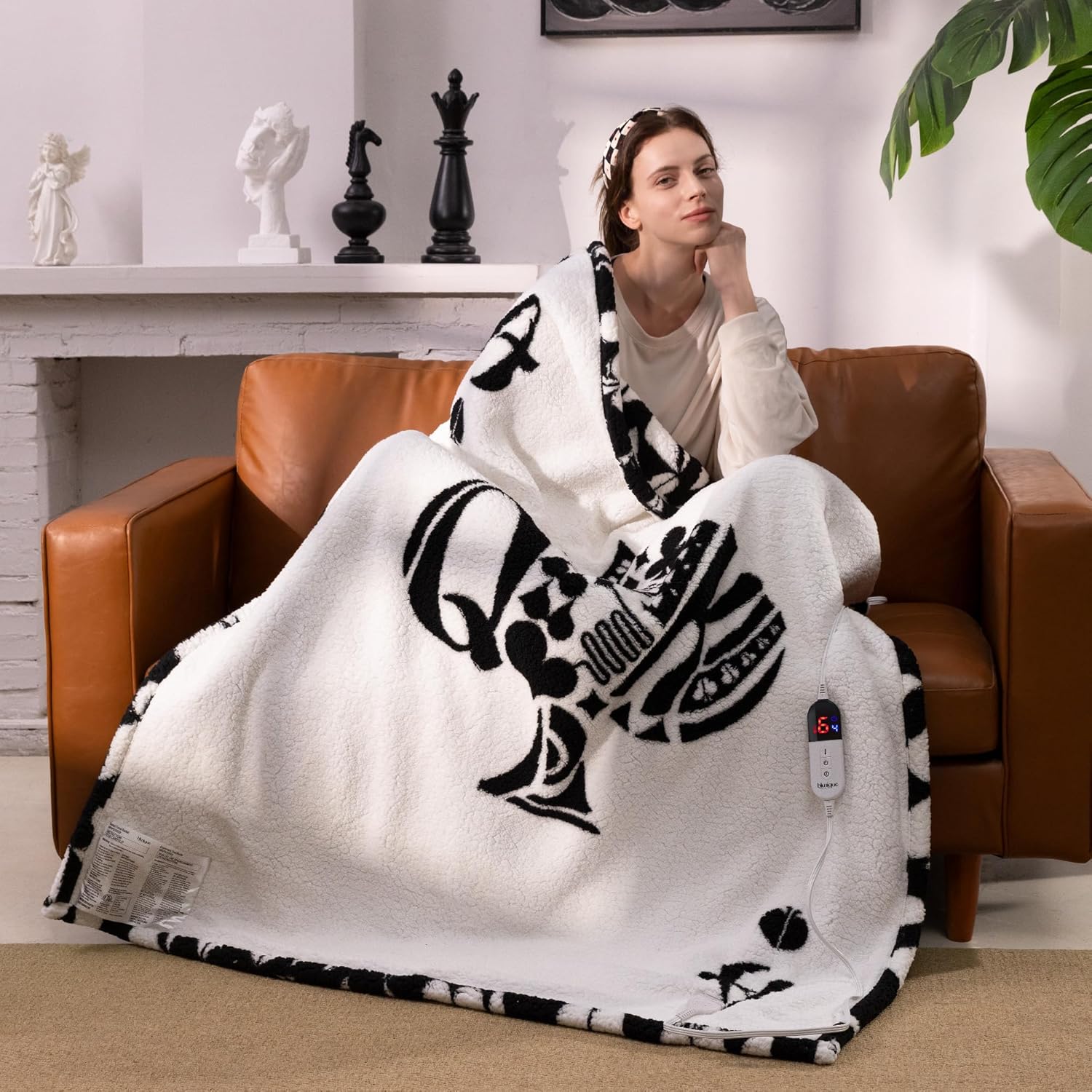 Amazon.com: Heated Electric Blanket Throw 50 x 60” Double Sherpa ...