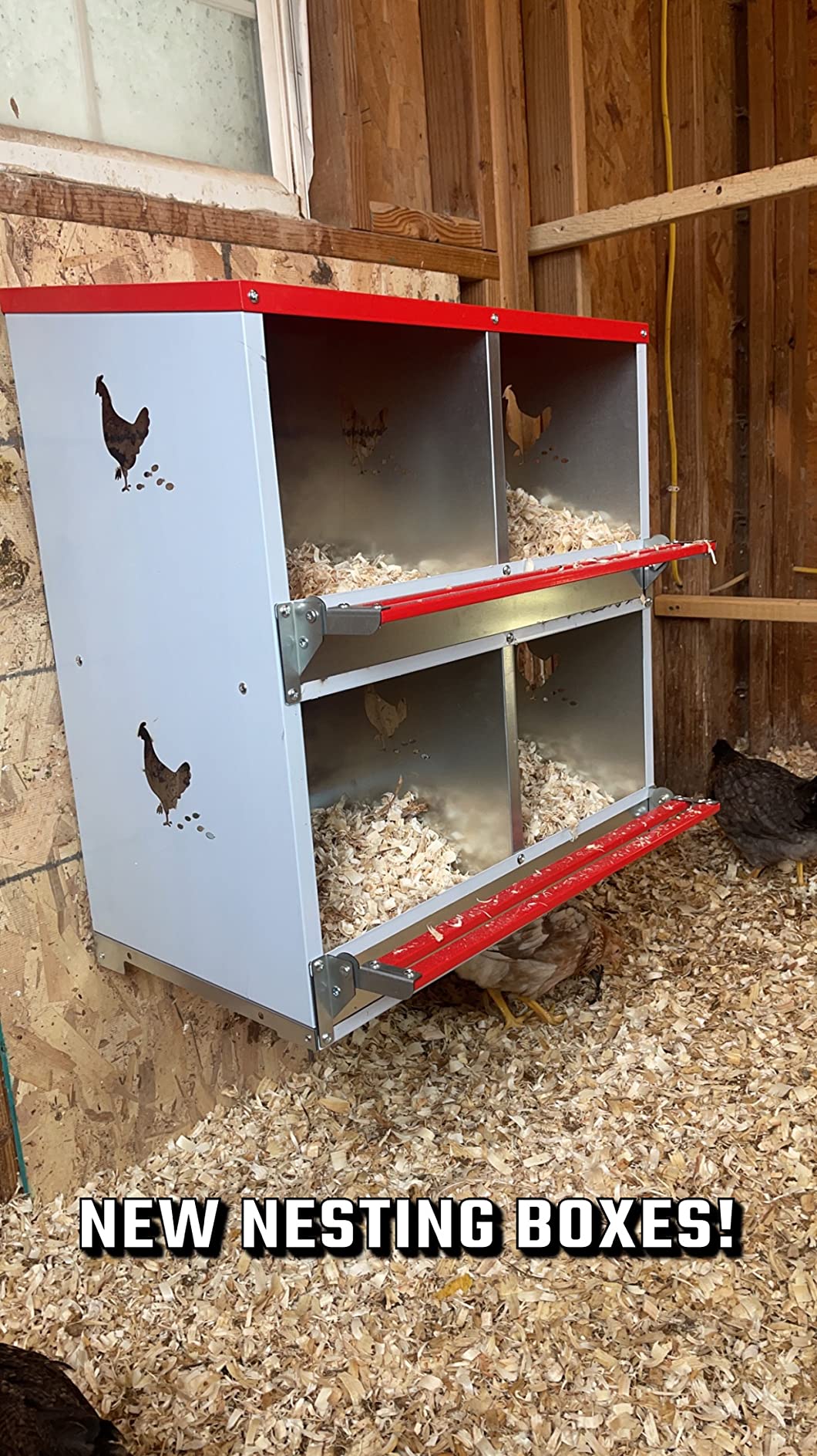 $17/mo - Finance Kinchoix Chicken Nesting Boxes, 4 Compartment Metal ...