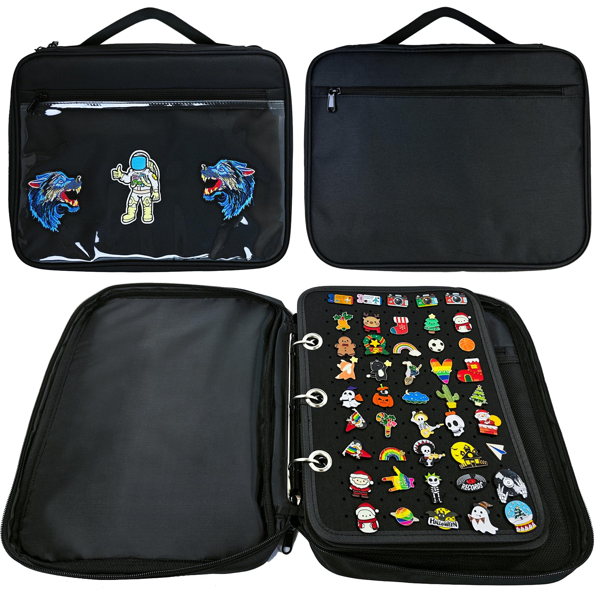 Amazon.com: miiinaps Black 6 Binder Enamel Pin Display Bag,Pin Books ...