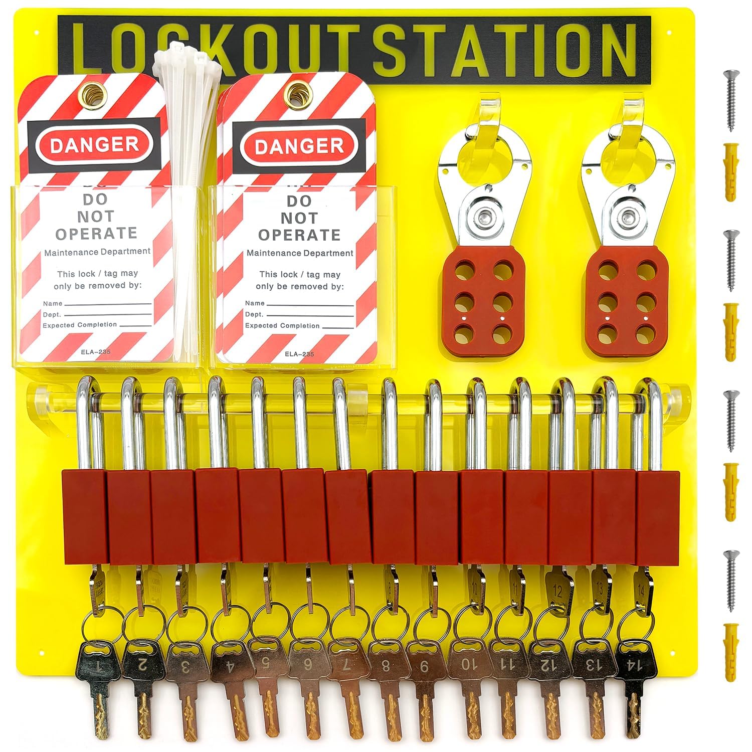 Snapklik.com : SAFBY Lockout Tagout Station Board Metal Kit