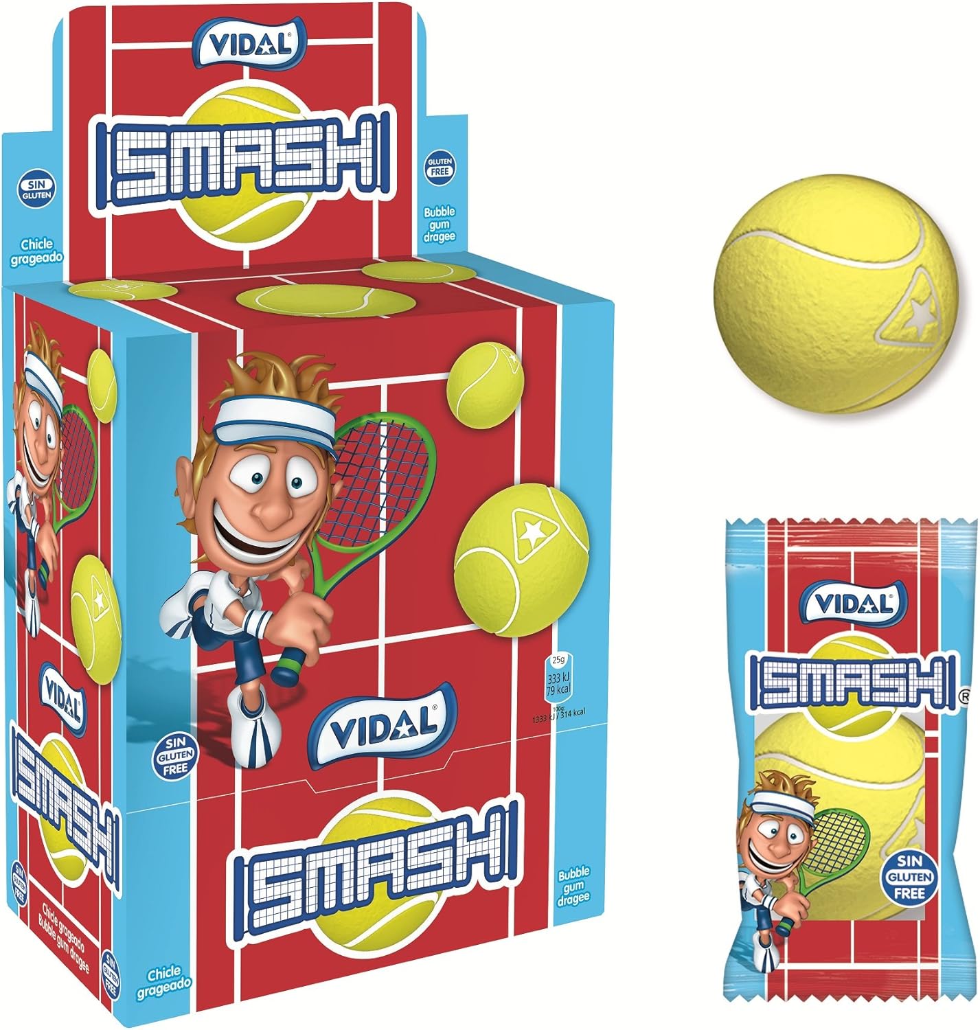 VIDAL TENNIS SMASH BUBBLEGUM - 200 COUNT : Amazon.co.uk: Grocery
