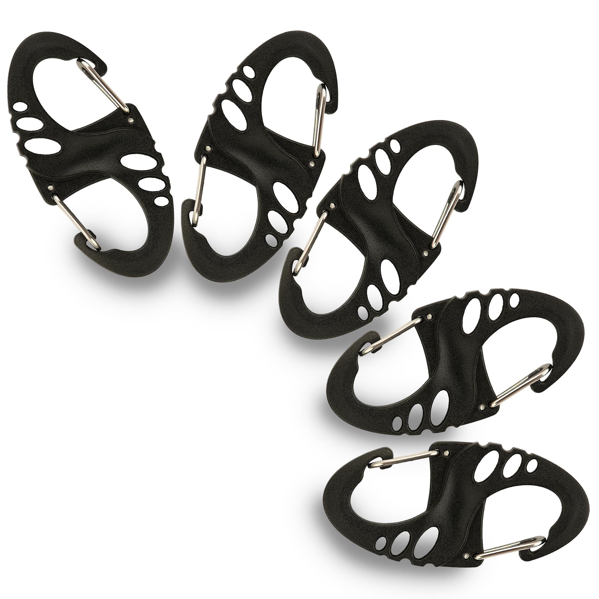 Amazon.com : Carabiner Clip - Double Spring snap Hook- 5 Pack S-Biners ...