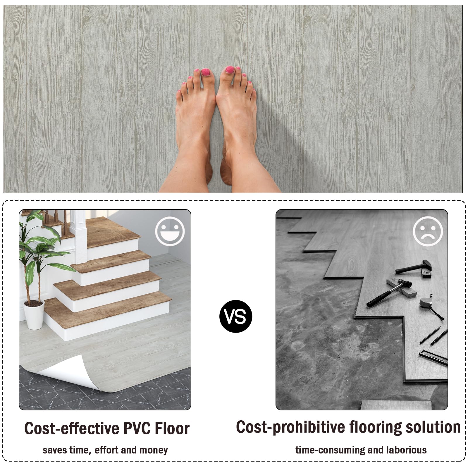 Snapklik.com : Peel And Stick Vinyl Flooring Roll 24"x 118"/ 19 Sq.Ft ...