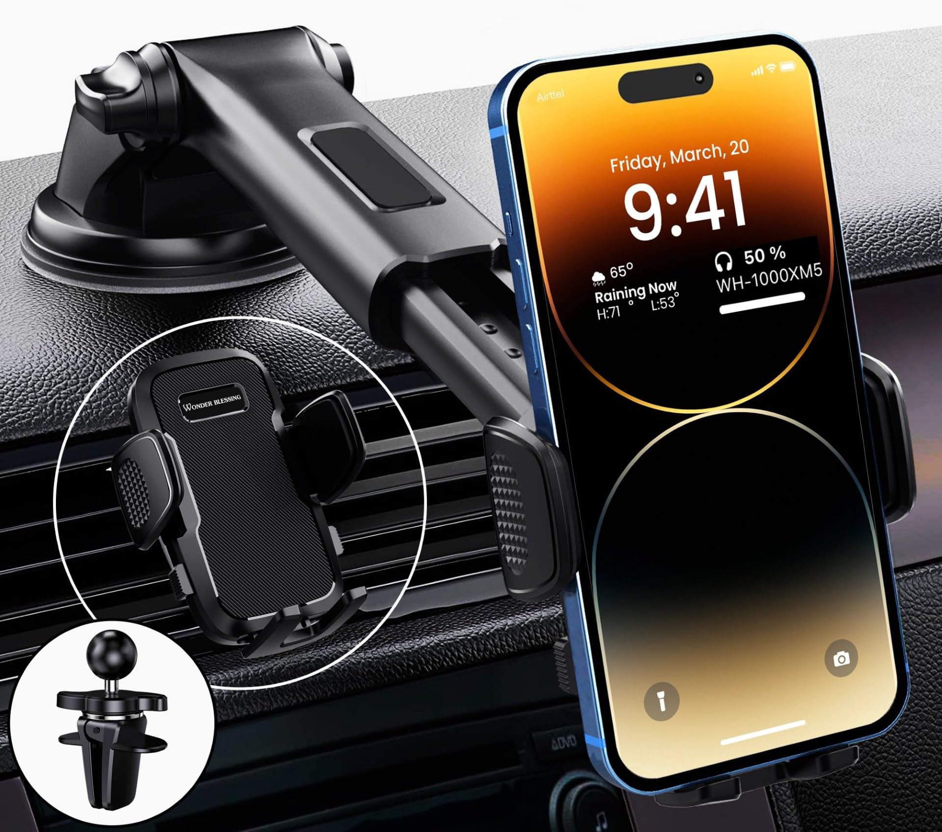 Amazon.com: WONDER BLESSING Cell Phone Holder Mobile Holder Car Phone ...