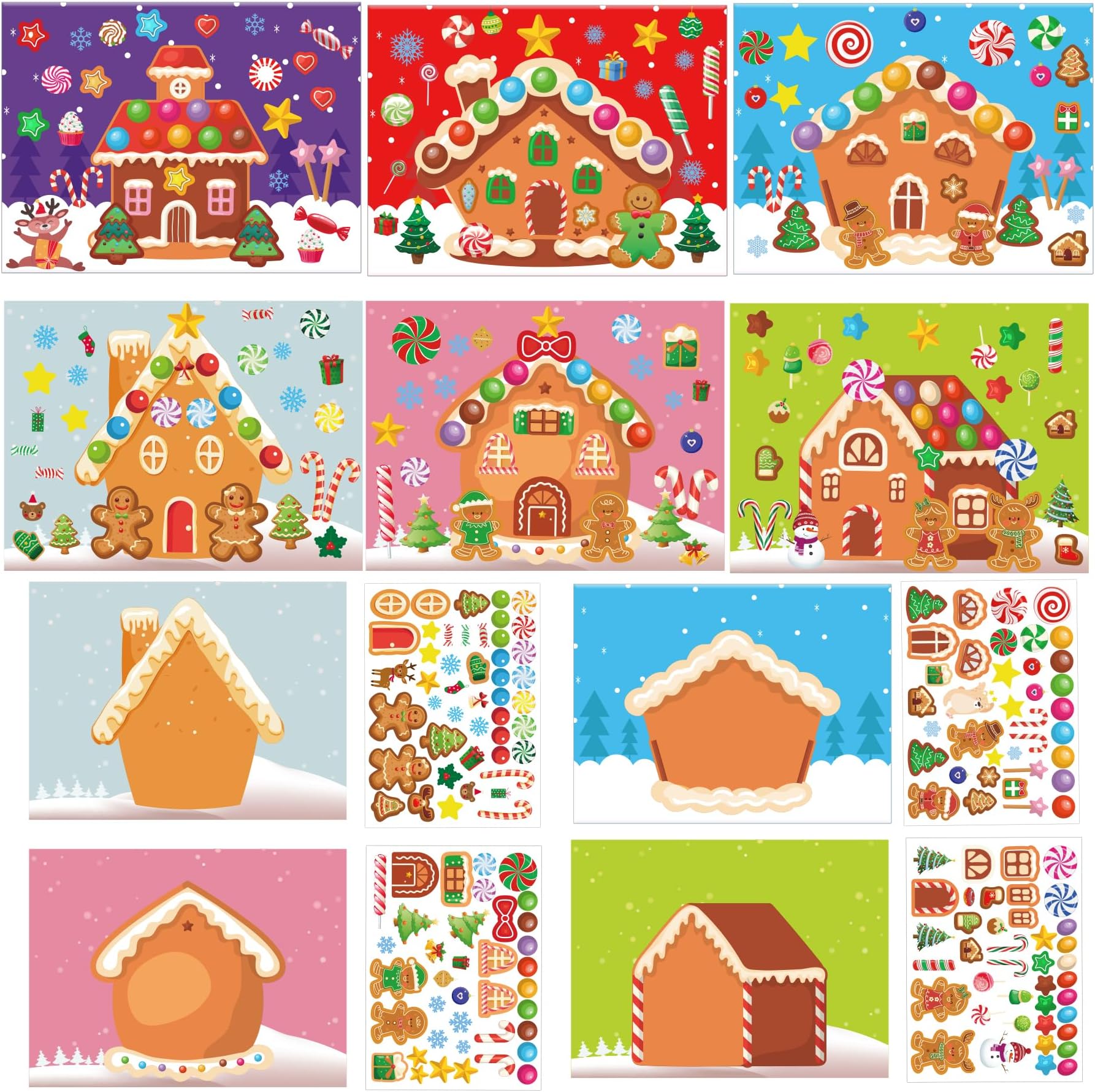 Amazon.com: Make A Gingerbread House Stickers 36PCS Christmas Crafts ...