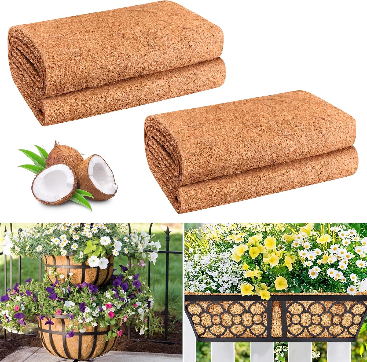 Amazon.com: Legigo 2 Pack Natural Coco Liner Roll, 31X80 Inch Coconut ...