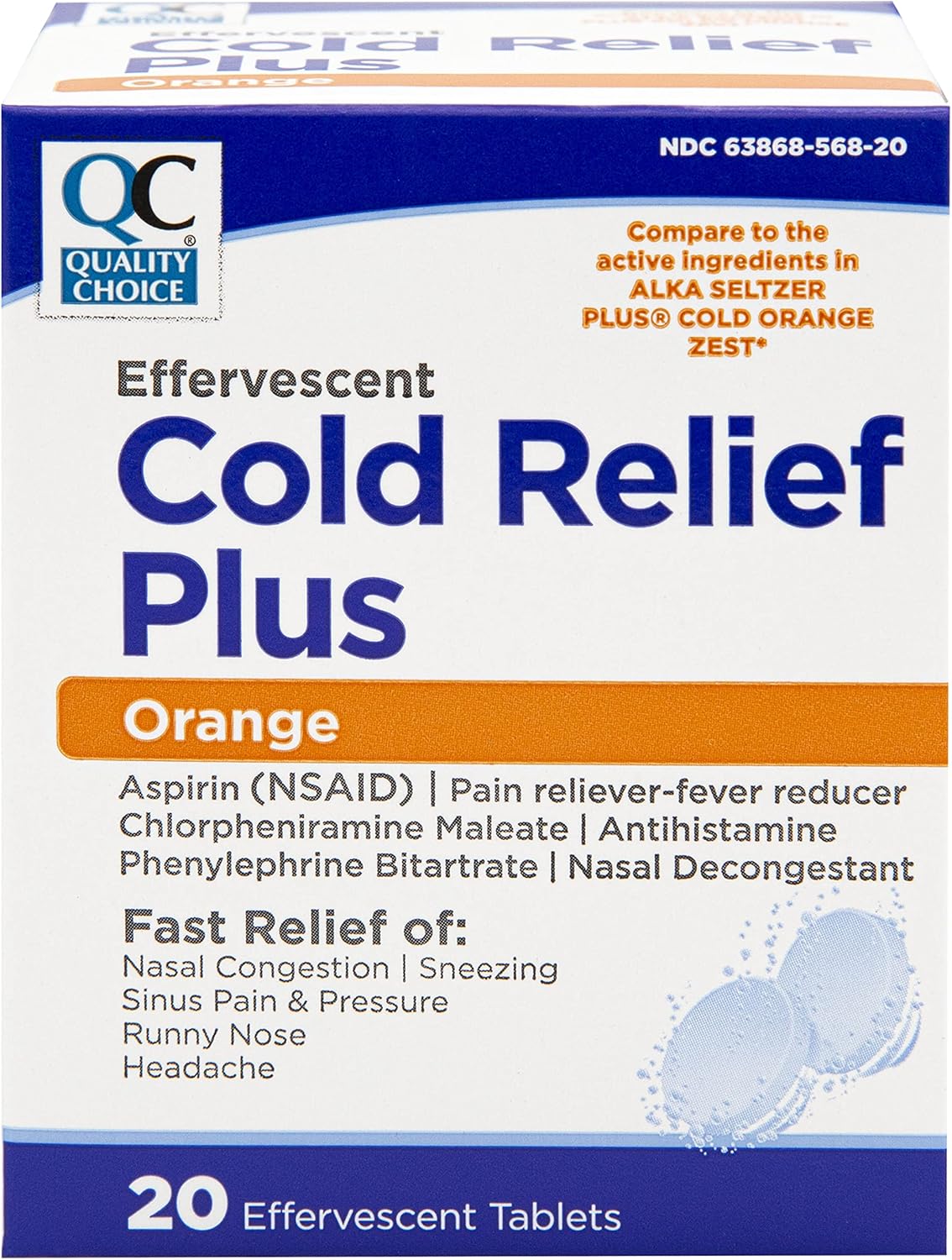 Amazon.com: Quality Choice Cold Medicine, Effervescent Cold Relief Plus ...