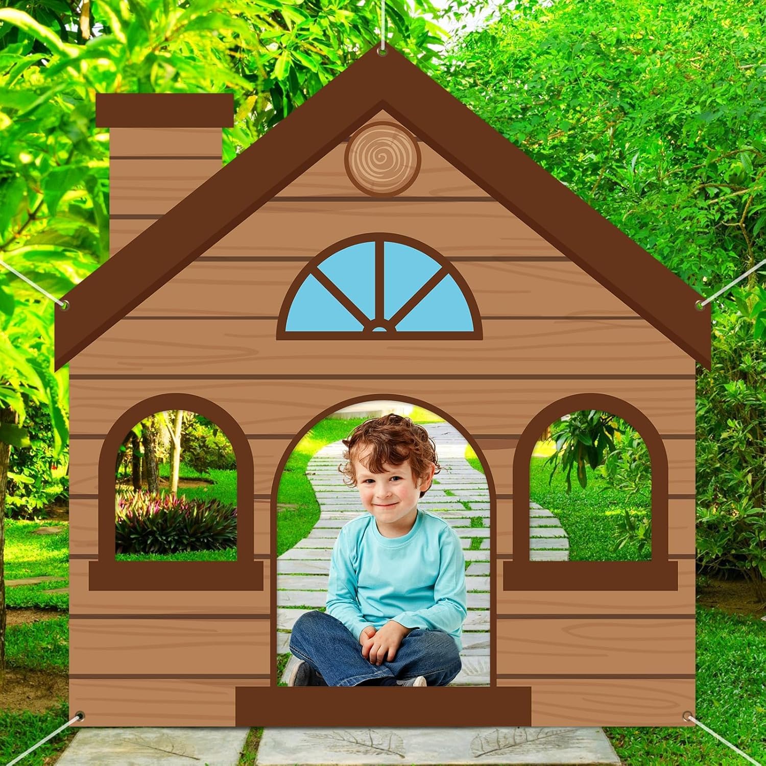 Amazon.com: Large Wooden House Photo Prop Wooden House Shaped Selfie ...