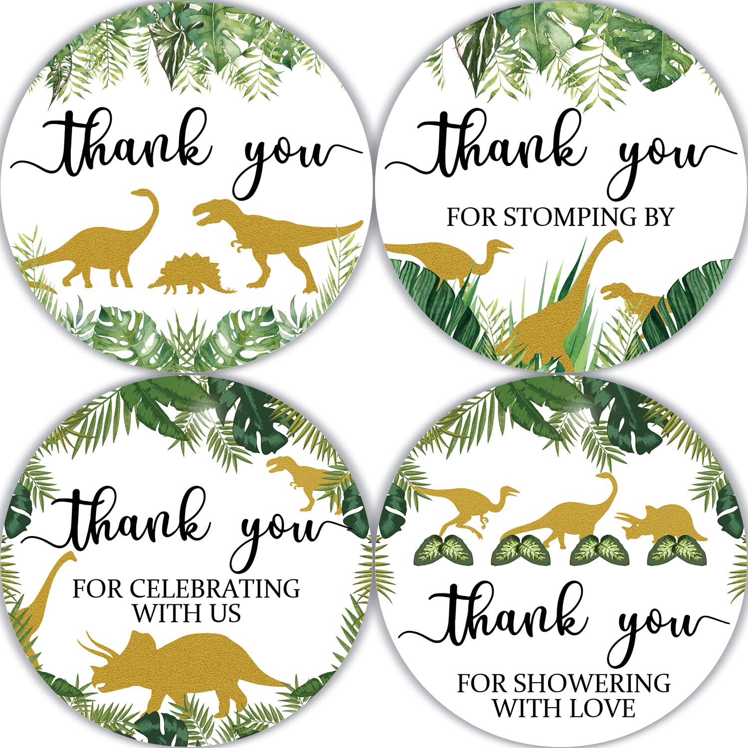 Amazon.com: 80 Pieces Cute Dinosaur Thank You Stickers, Boy Baby Shower ...