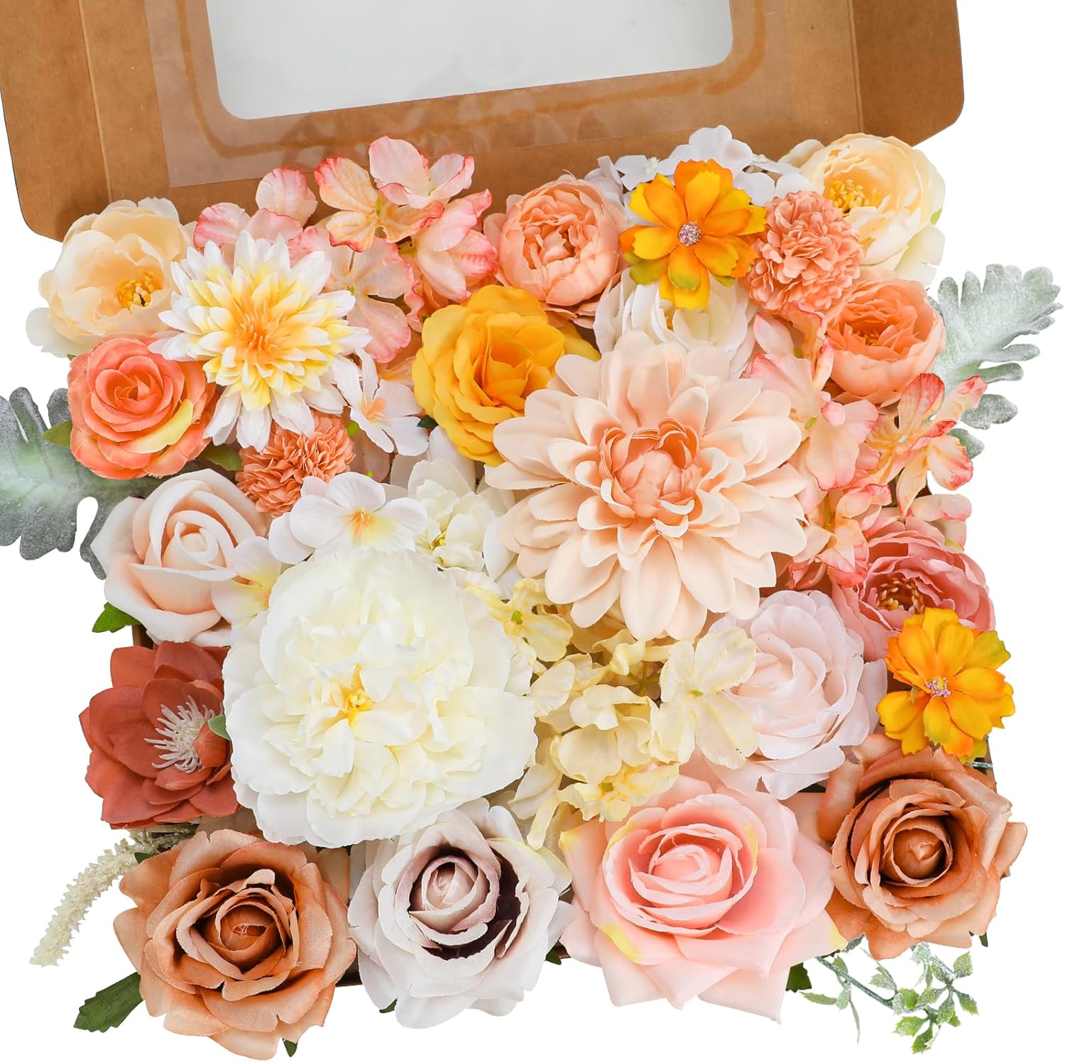 Amazon.com: Senseya Artificial Flowers Combo, Champagne Silk Roses ...