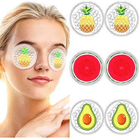 Amazon.com : Coume 6 Pack Fruit Cold Eye Pads Reusable Eye Cooling Pads ...