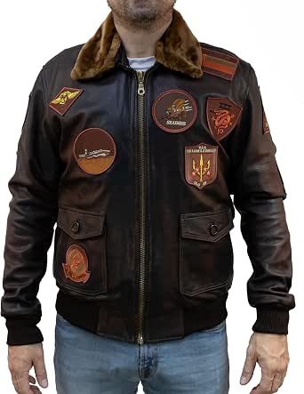 Aviator Soul AF Men's Real Leather Bomber Jacket | 100% Genuine Leather ...
