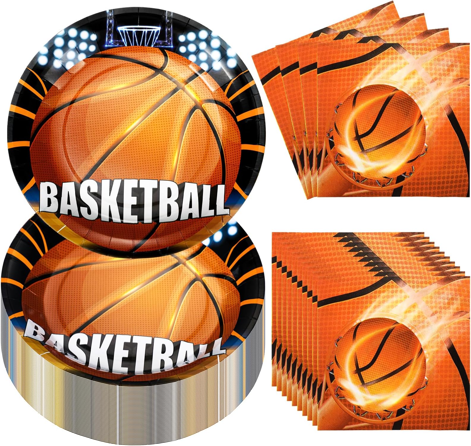 Amazon.com: 80 Pieces Basketball Birthday Cake Plates - 7 Inch ...