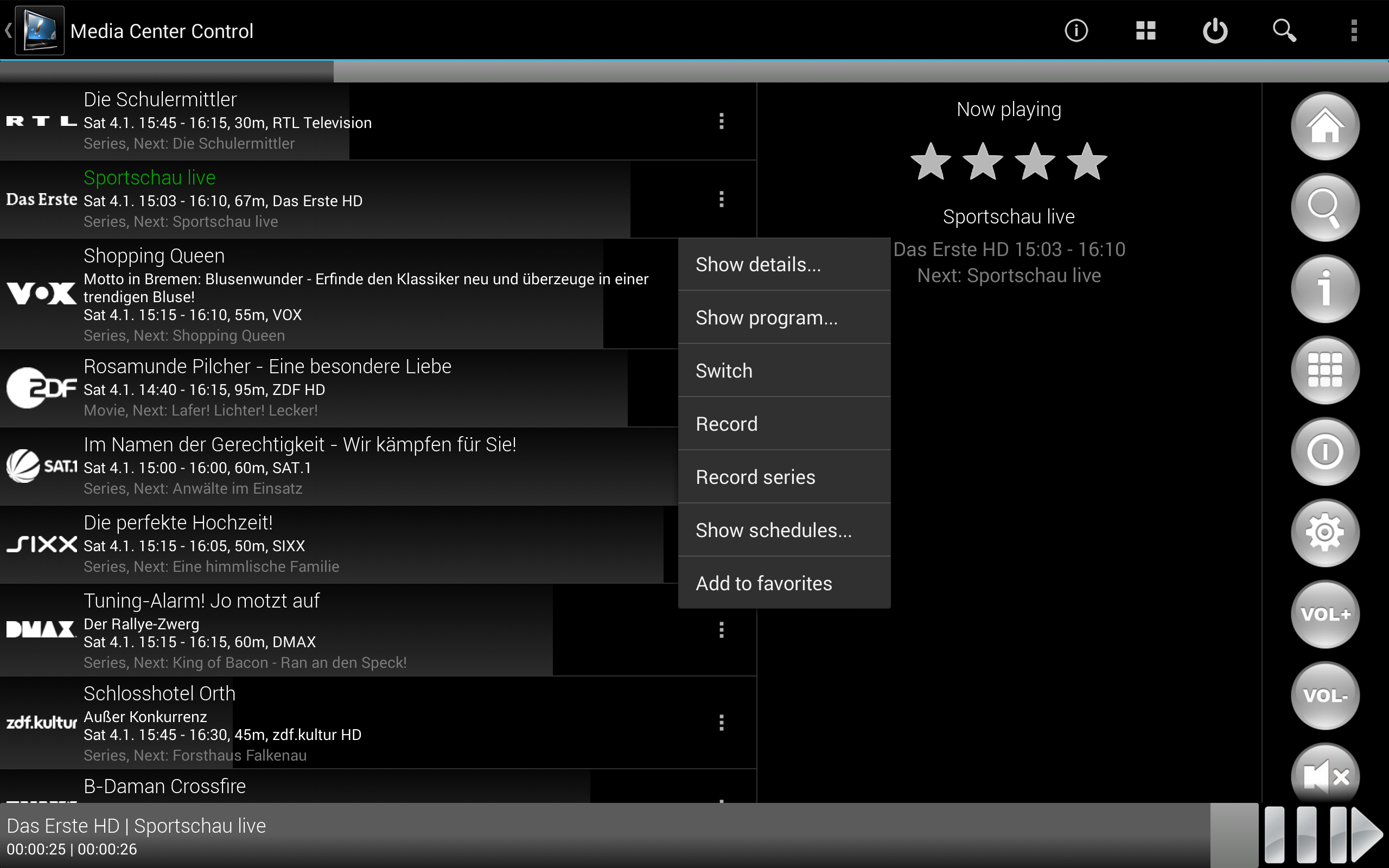 Aplicación Media Center Control en Amazon Appstore