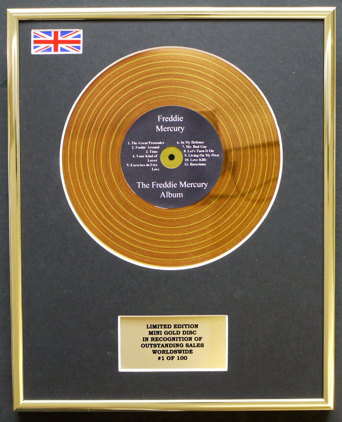 Buy Limited Edition mini gold disc Display FREDDIE MERCURY/MINI GOLD ...