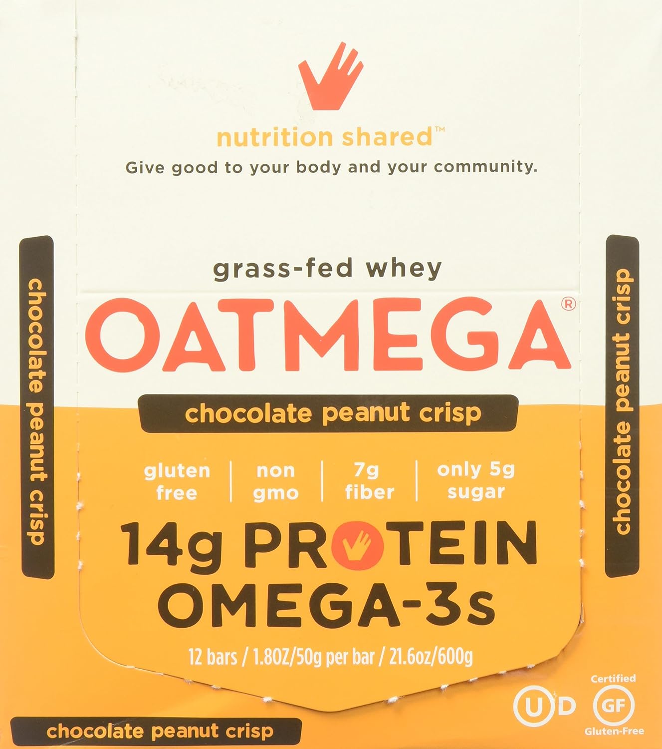 Amazon.com: Oatmega Wellness Bars - Chocolate Peanut Crisp - 12 ct