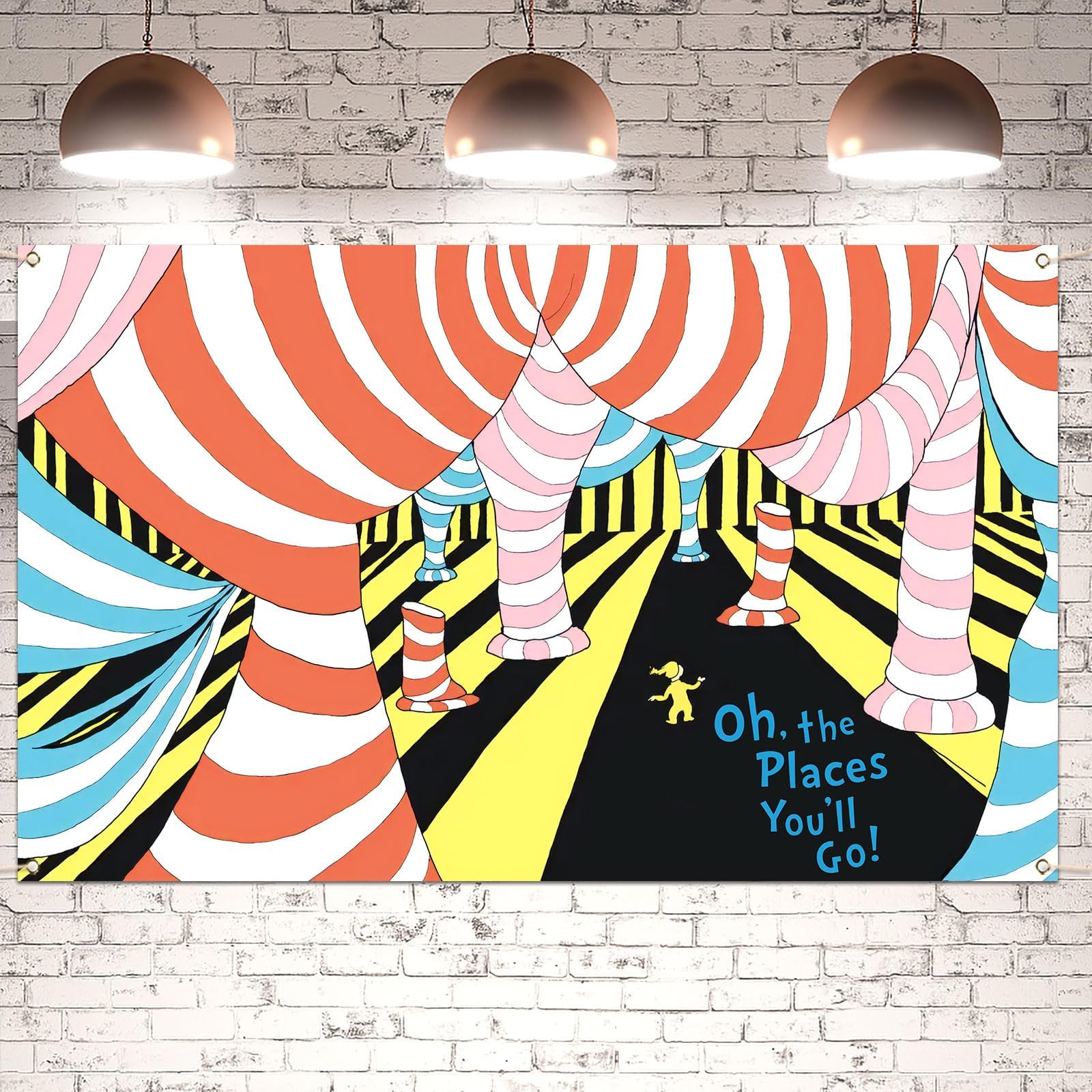 Amazon.com : Oh The Places You'll Go Photo Booth Backdrop Graduation ...