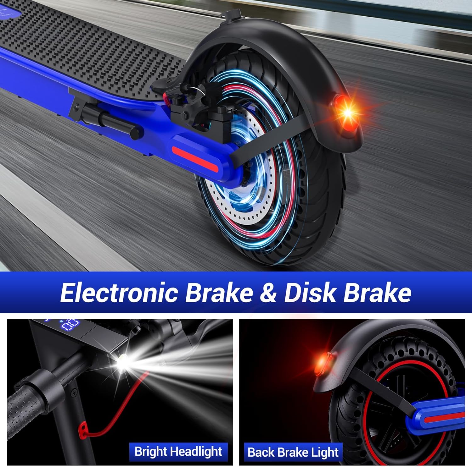 RIDWIND Scooter eléctrico plegable para adultos, 350 W, scooter ...