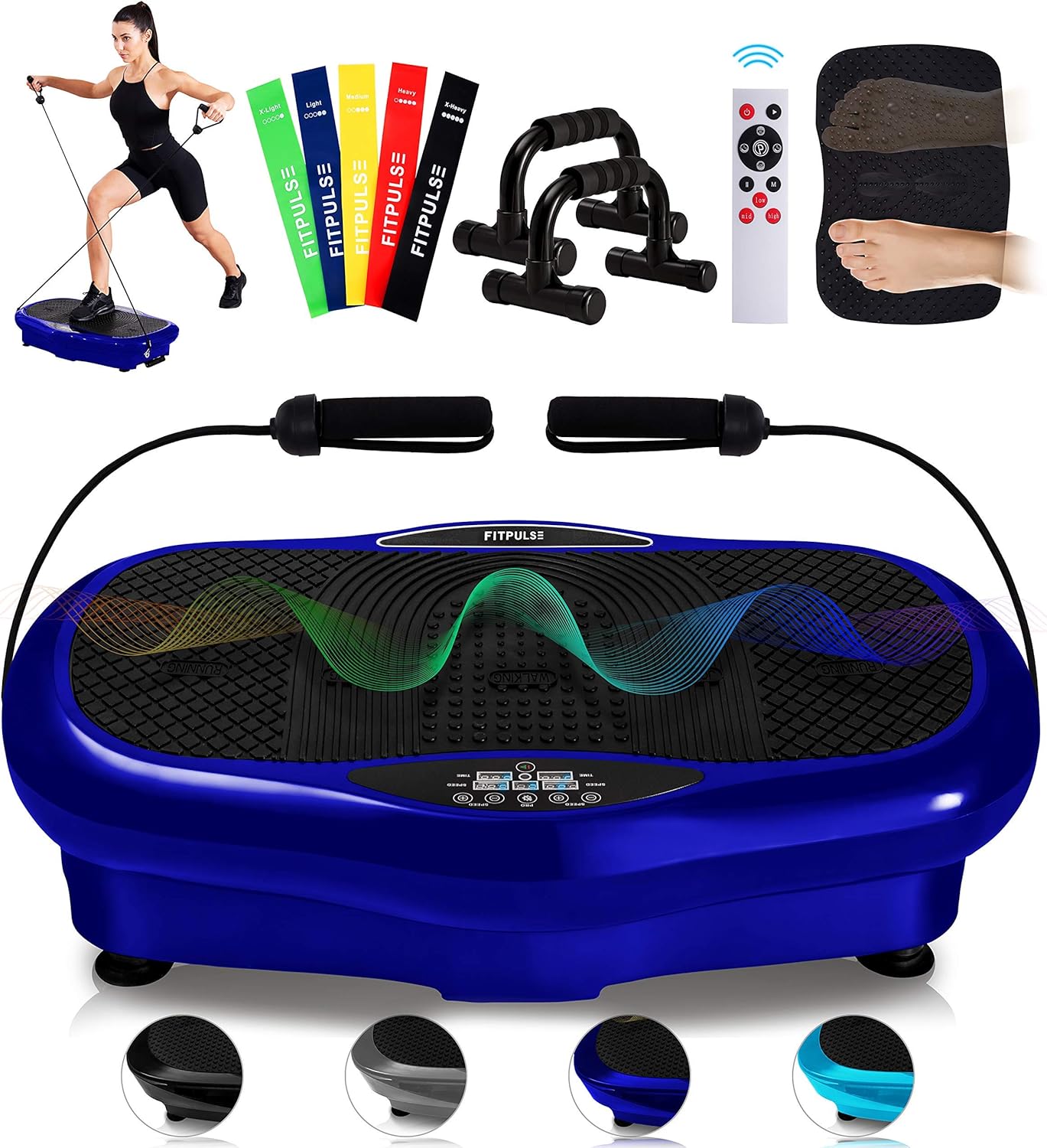 FITPULSE PRO Vibration Plate Exercise Machine - Dual Motor Vibration ...