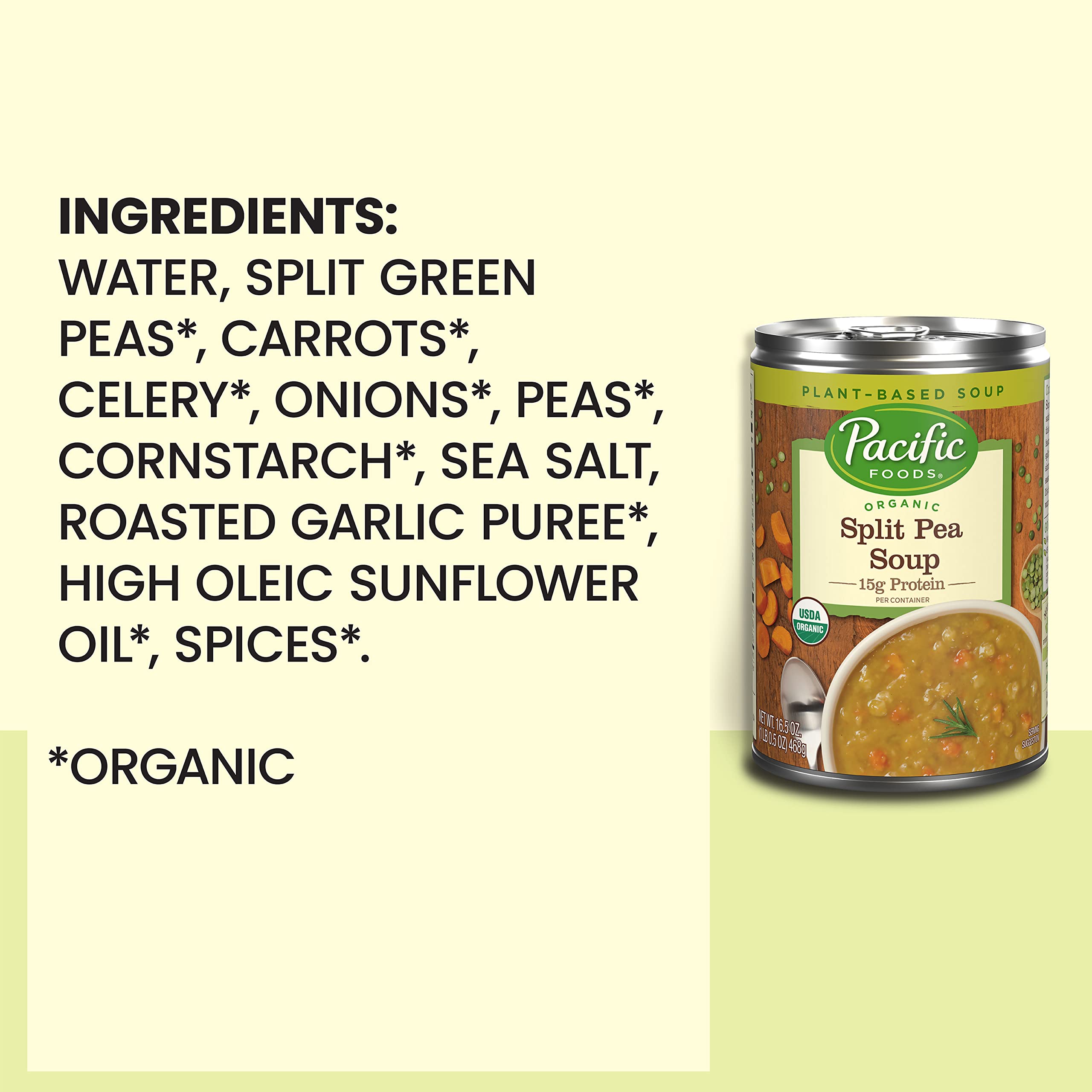 Snapklik.com : Pacific Foods Organic Split Pea, 16.5 Ounce Can