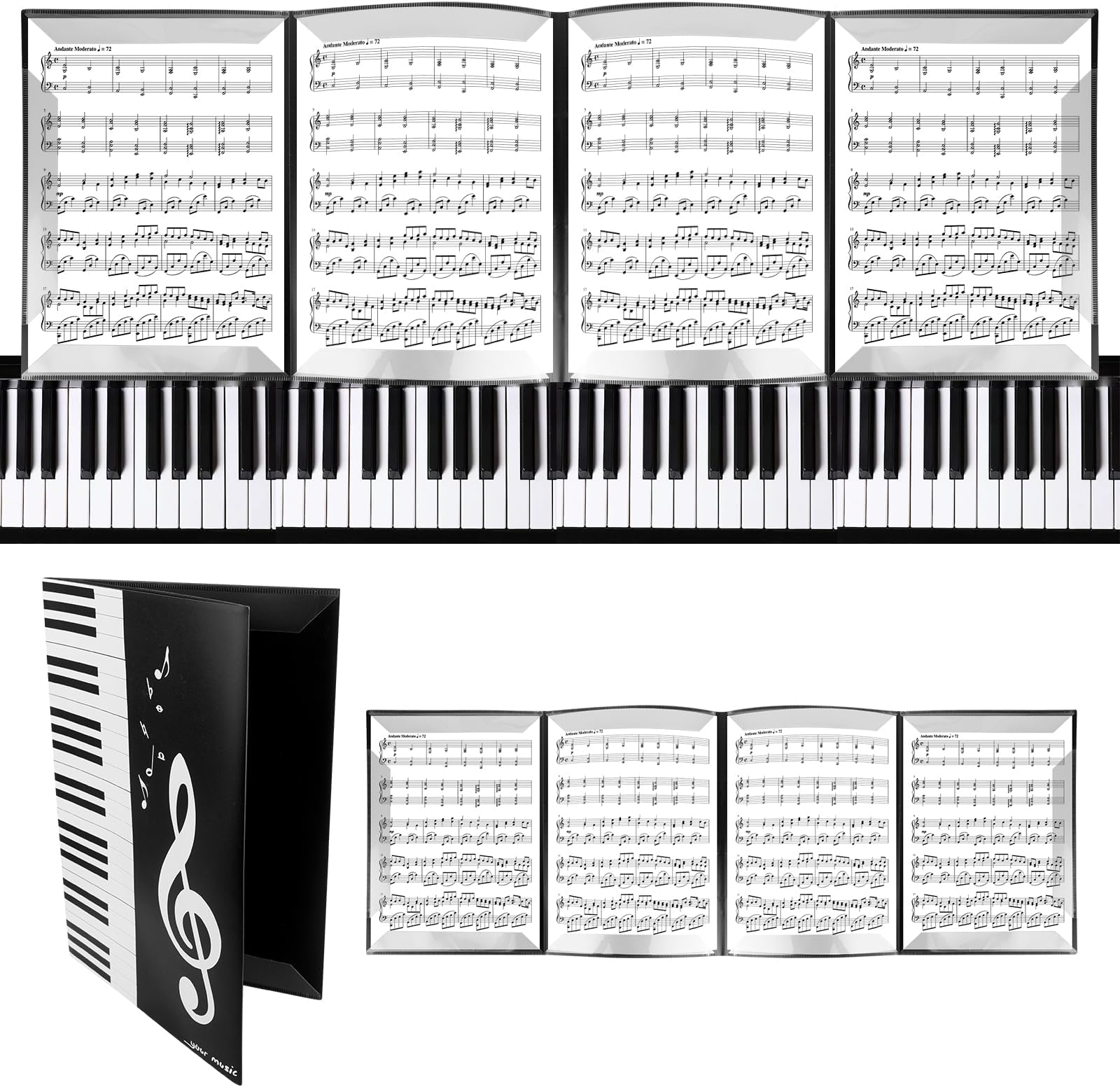 Molbory Classeur de partitions à 6 pages - Pliable - Classeur de ...