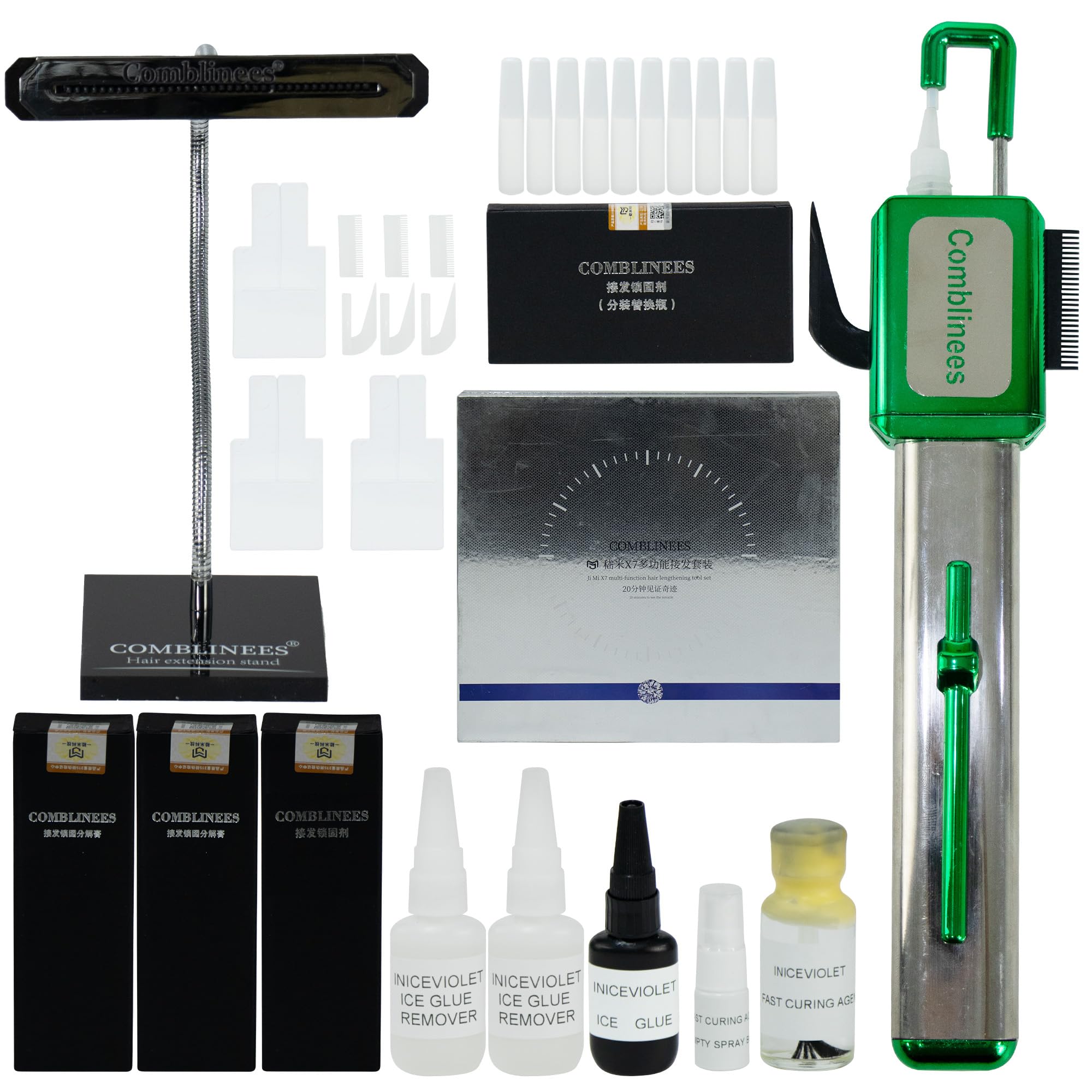 Uv Light Hair Extension Kit Ice Glue Comb Line Machine | Desertcart ...