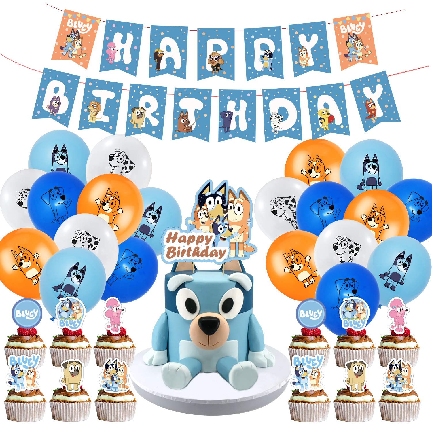 Buy Heidaman Bluey Birthday Party Supplies Bluey Birthday Decorations ...
