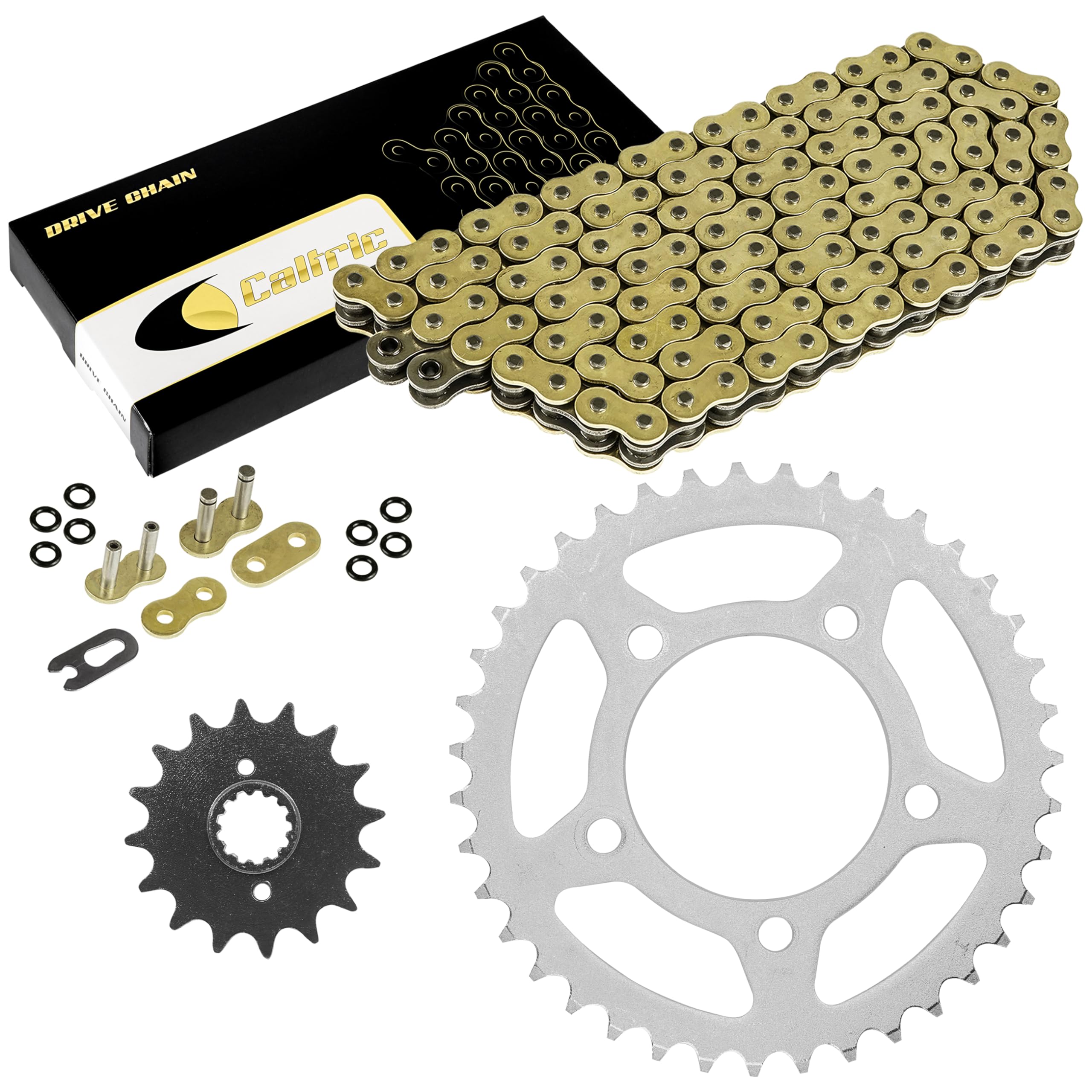 Amazon.com: Caltric Golden O-Ring Drive Chain & Sprockets Kit ...