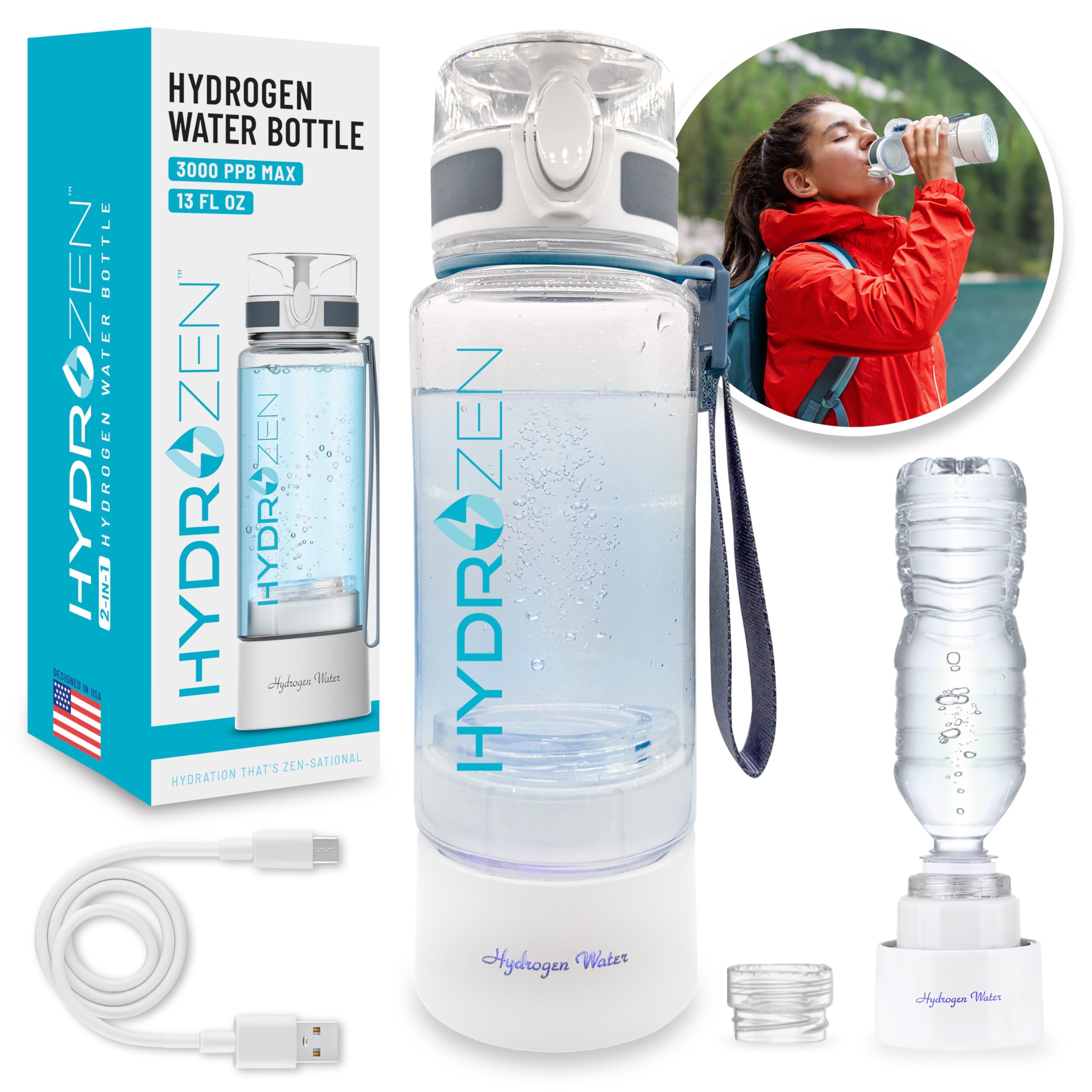 Amazon.com: HYDROZEN Hydrogen Water Bottle – Portable Hydrogen Water ...