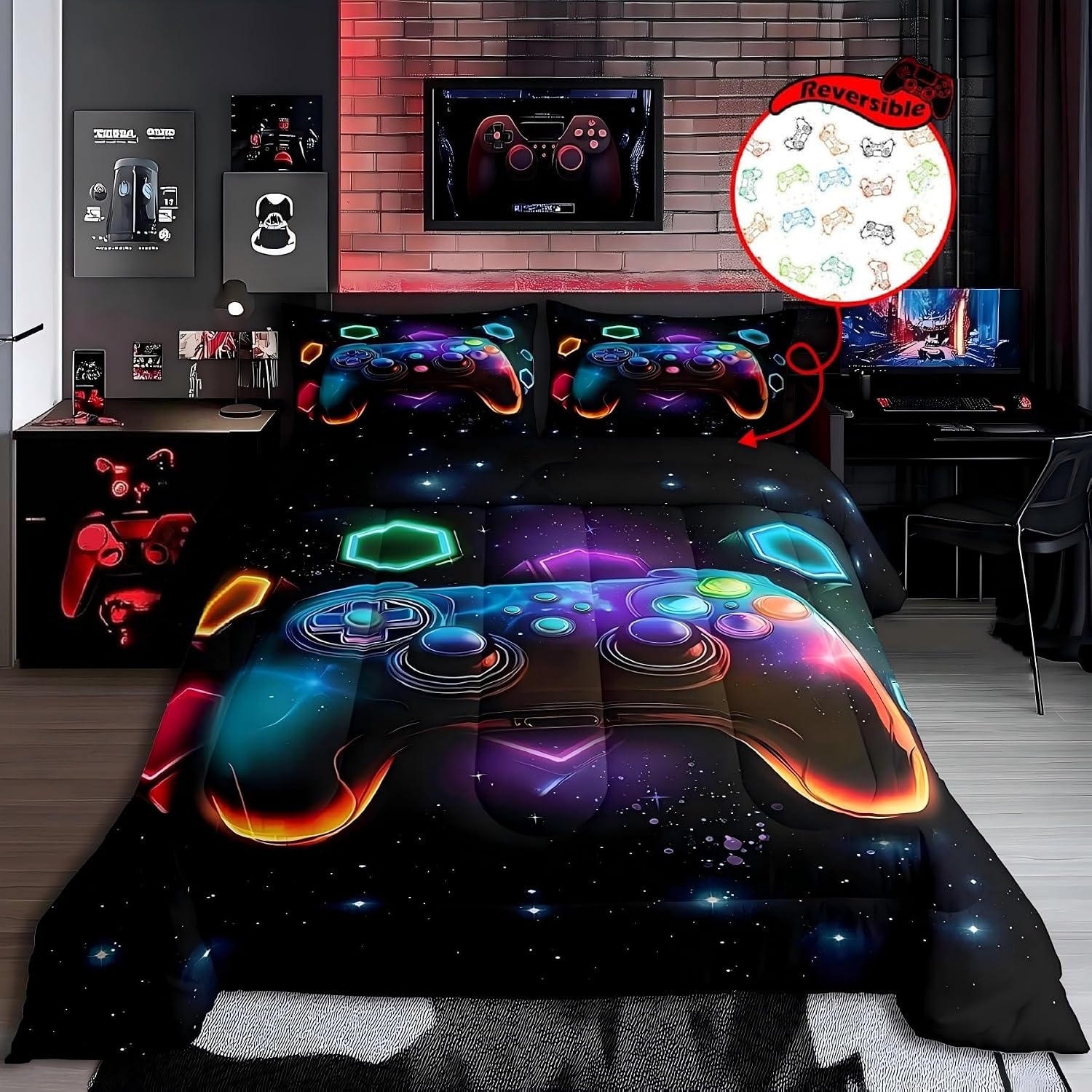 Amazon.com: Erosebridal Game Consoles Boys Comforter Sets Twin Gamer ...