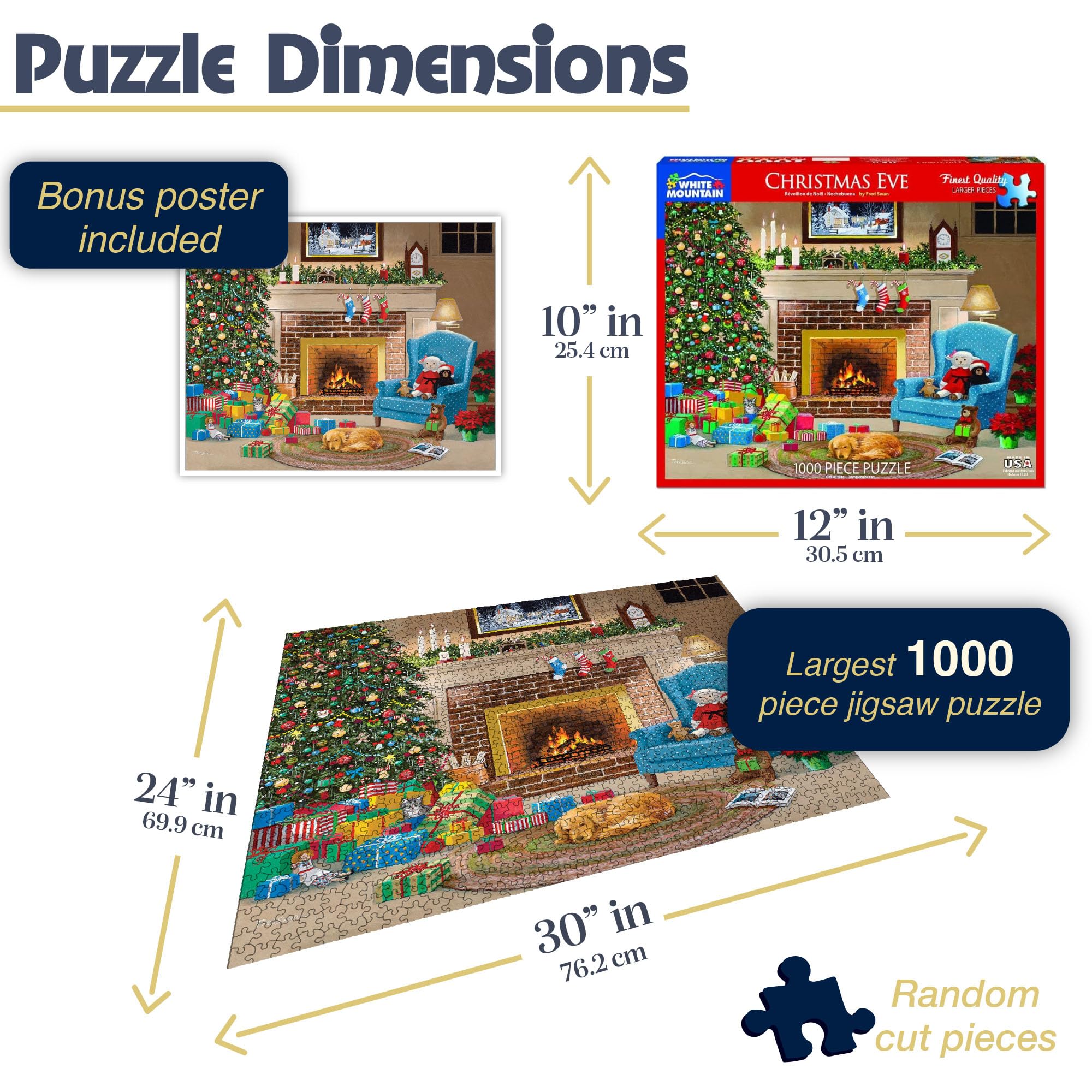 Snapklik.com : White Mountain Christmas Puzzles 1000 Pieces Winter ...