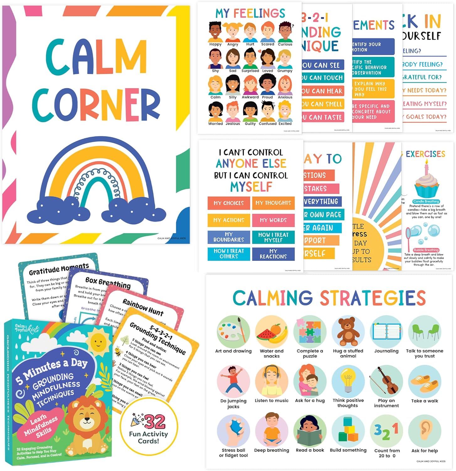 Amazon.com: Calm Down Corner Kit Classroom Coping Skills for Kids Cards ...
