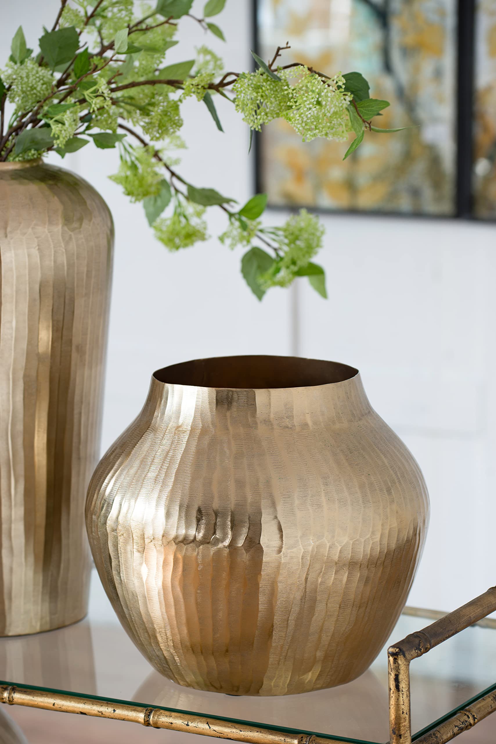 A&B Home Aluminum Chisel Vase, Decorative Vase with Unique Metallic ...