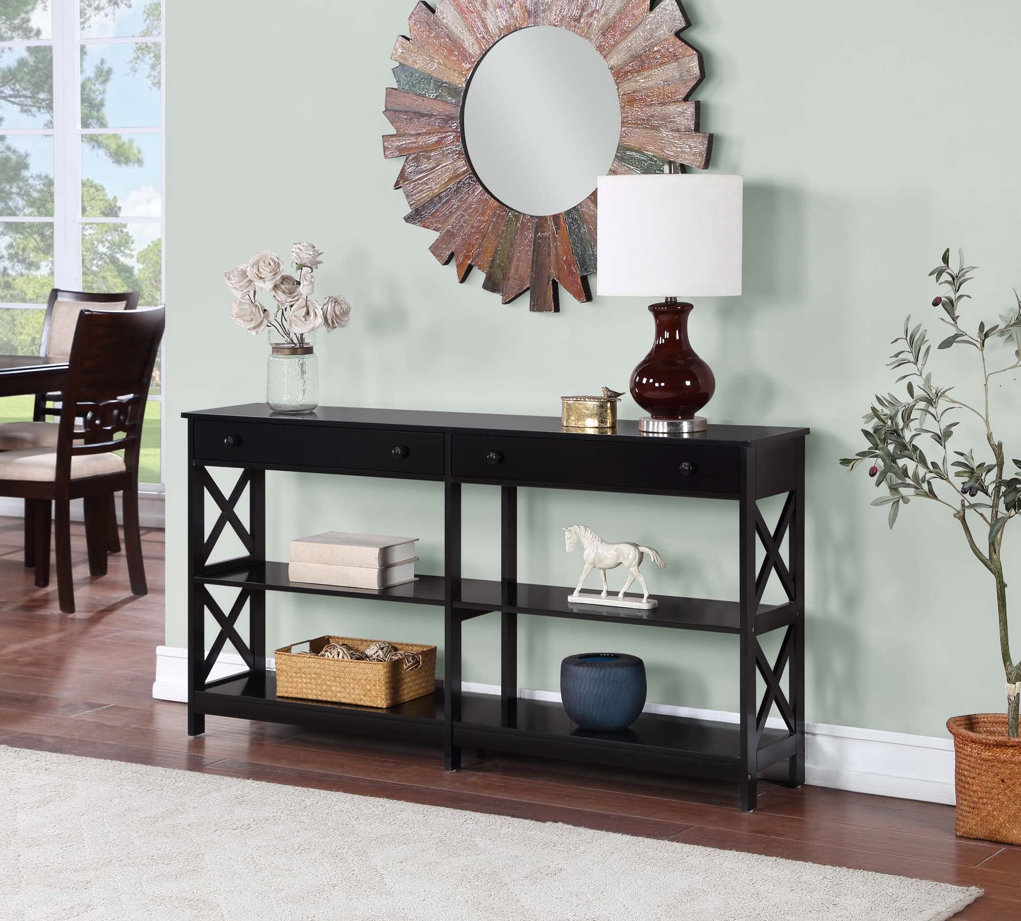 Snapklik.com : Convenience Concepts Oxford 2 Drawer 60 Inch Console Table