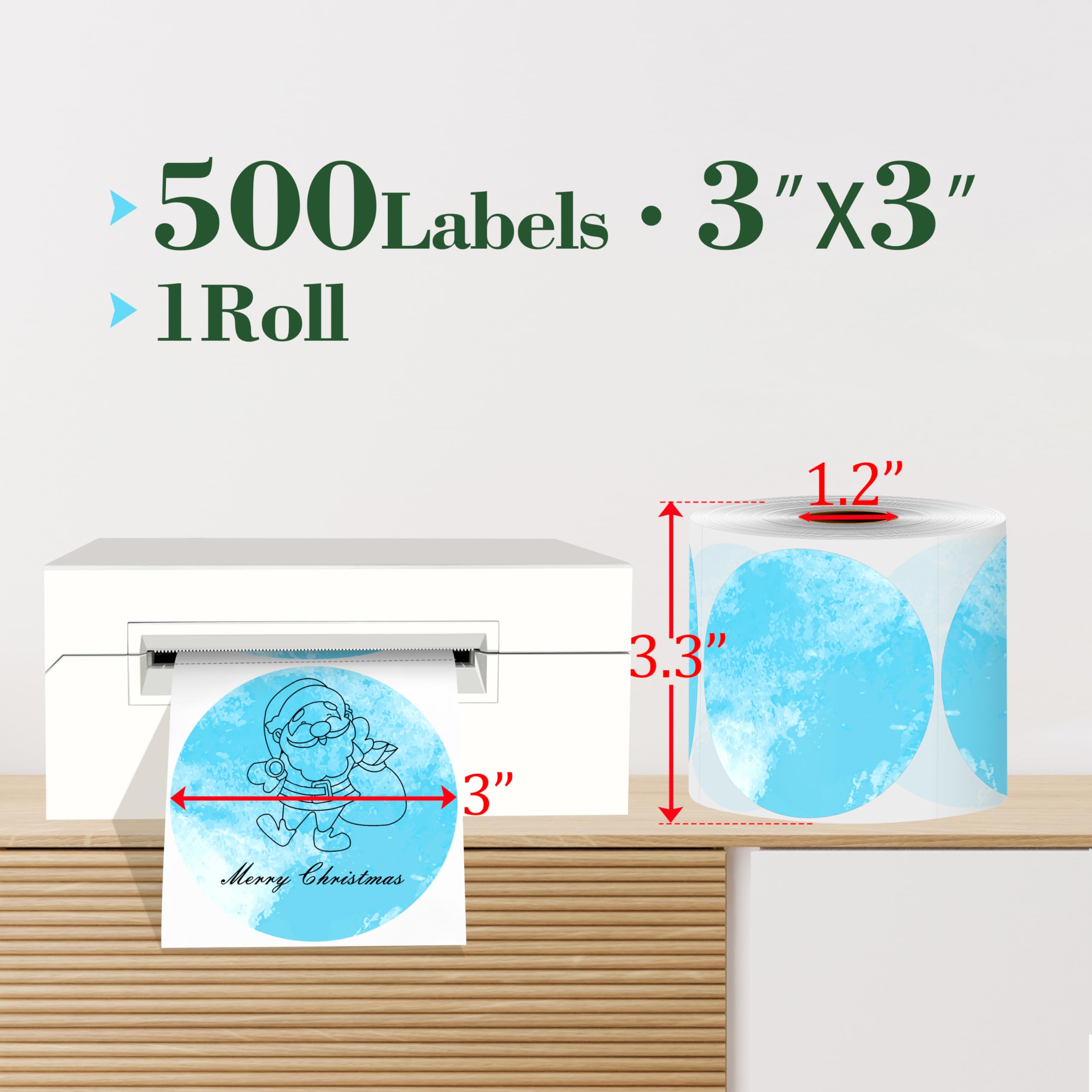 Snapklik.com : PARLAIM 3" Thermal Labels,Blue Watercolor Dot Labels For ...