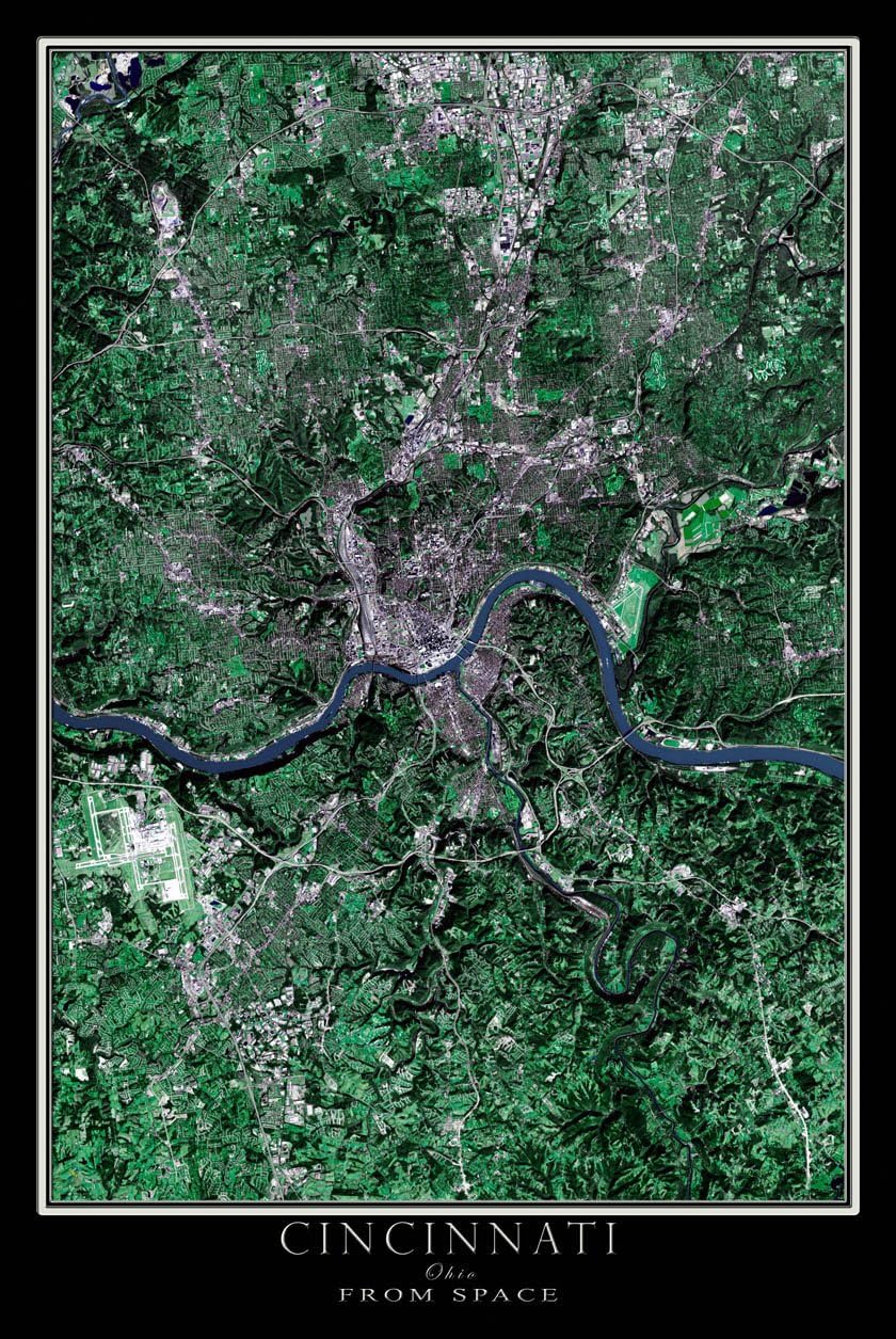 Amazon.com: Cincinnati Ohio Satellite Poster Map : Everything Else