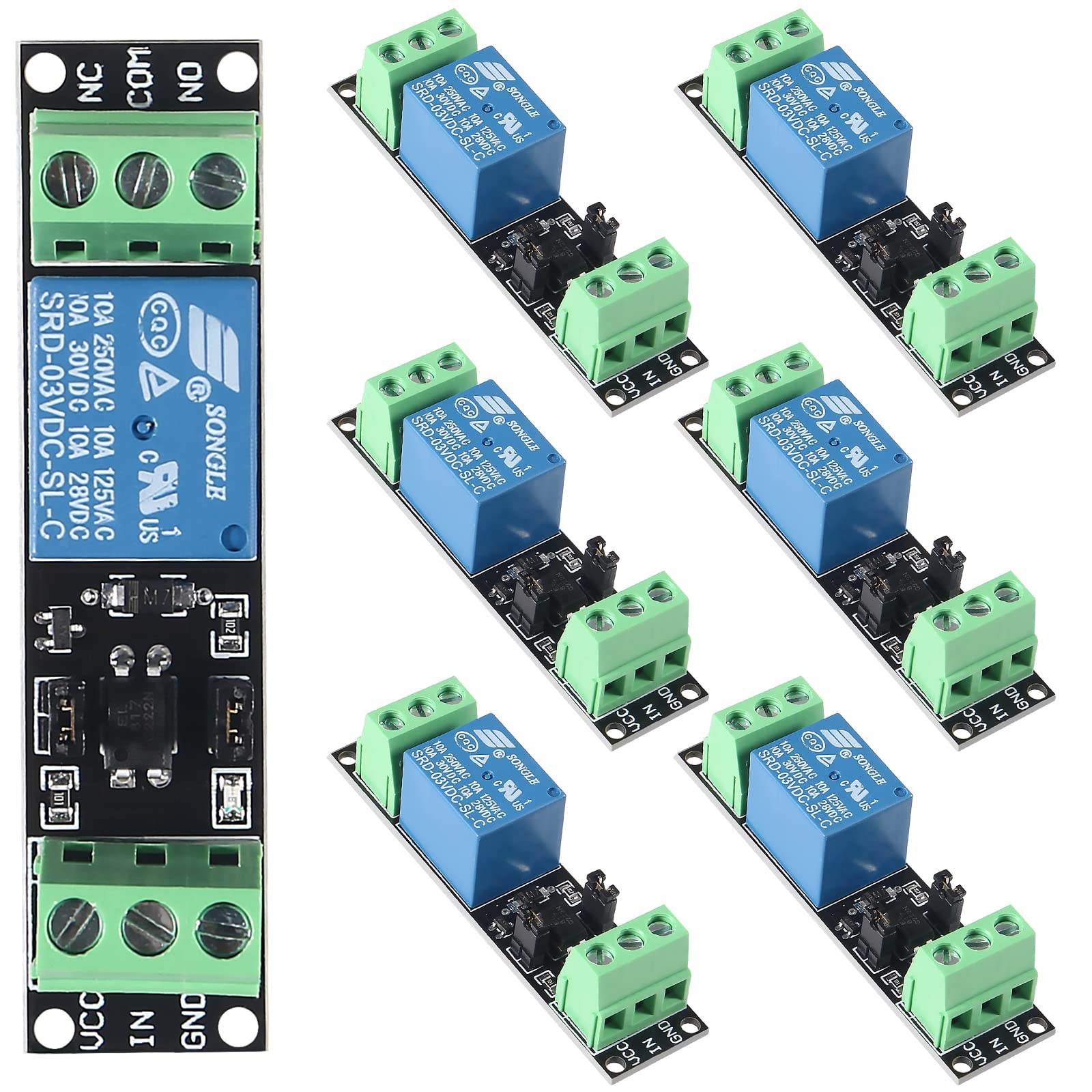 Diitao 7PCS Solid State Relay Module High Level Low Level Triggering ...