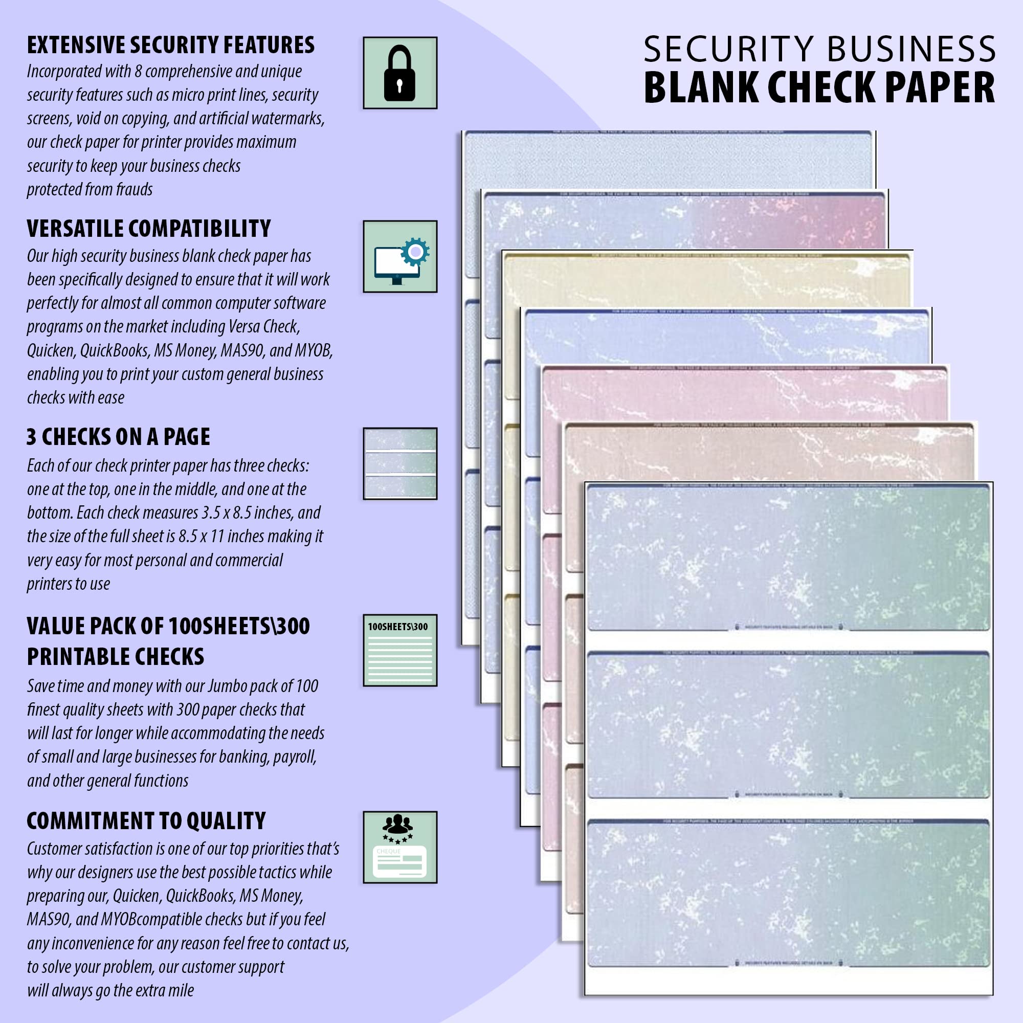 Snapklik.com : 300 Computer Checks "Ultimate Security" - Heavy Paper 28 ...