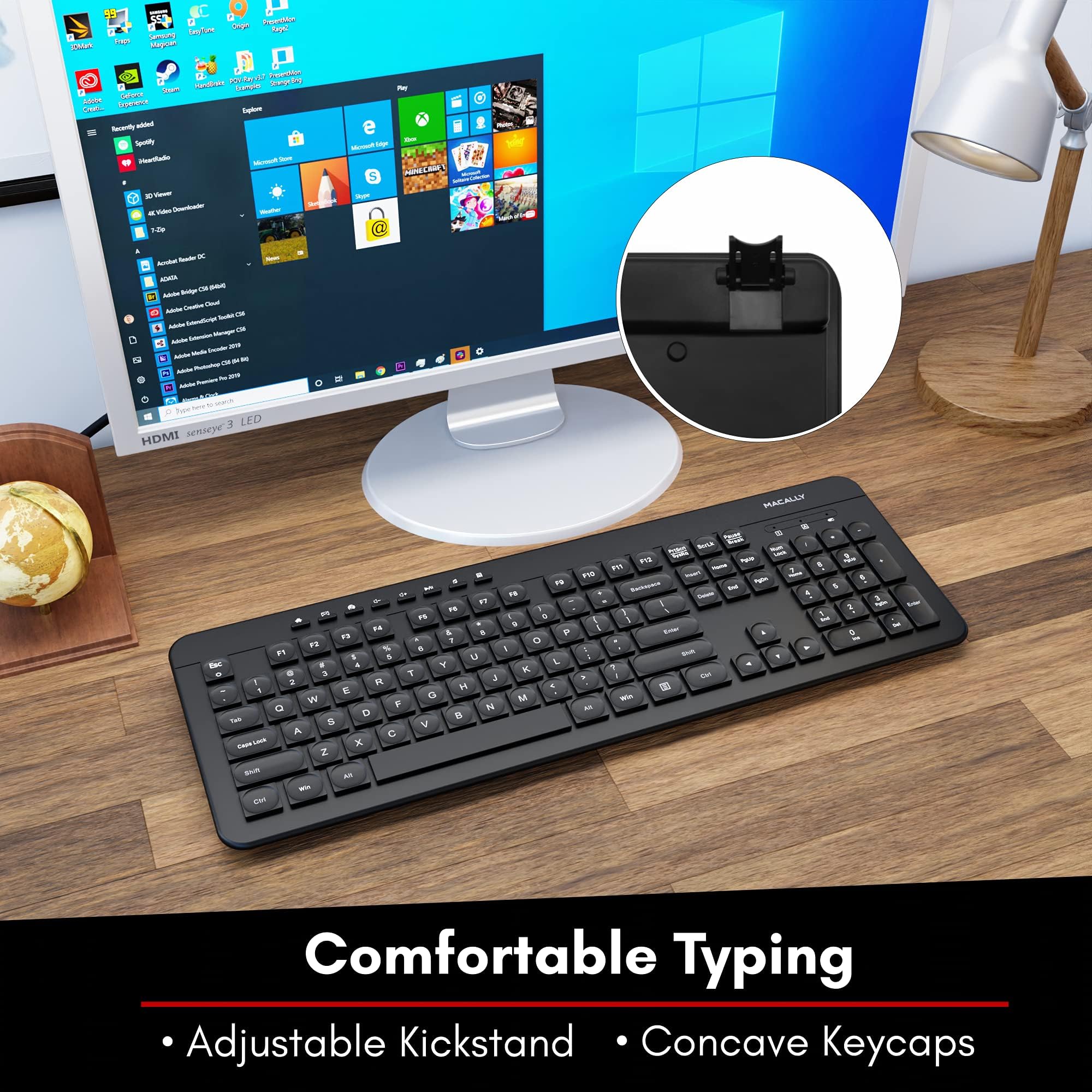 Snapklik.com : Wireless Keyboard - 2.4G Ergonomic Full Size Keyboard ...